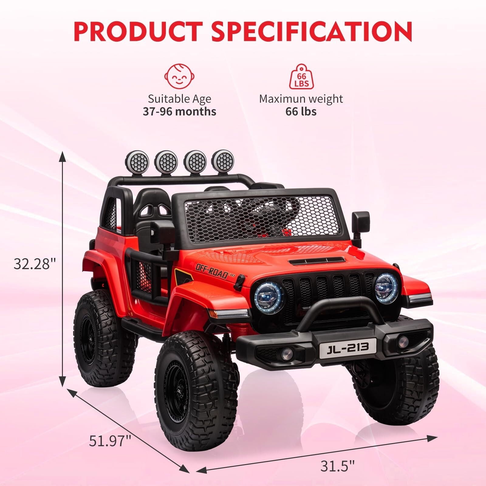 24V 7AH Ride on Truck Car for Kids 2 Seater Toddles Battery Powered ...