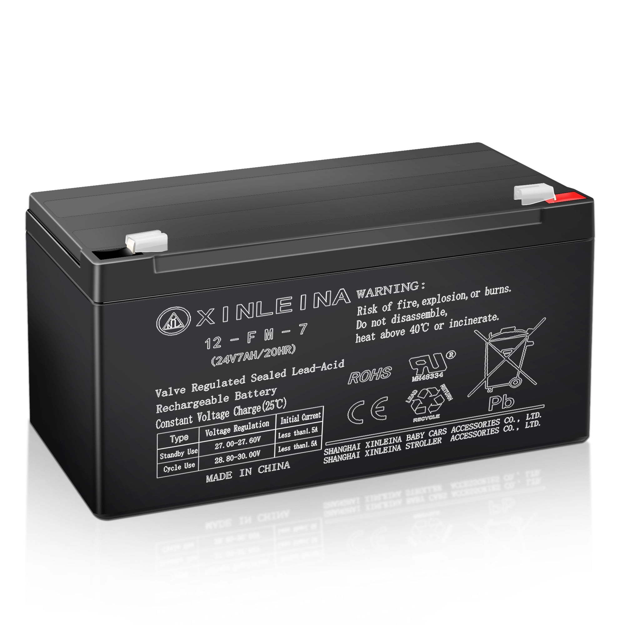 24V 7Ah Rechargeable Sealed Lead Acid Battery - Suitable for Most Kids ...