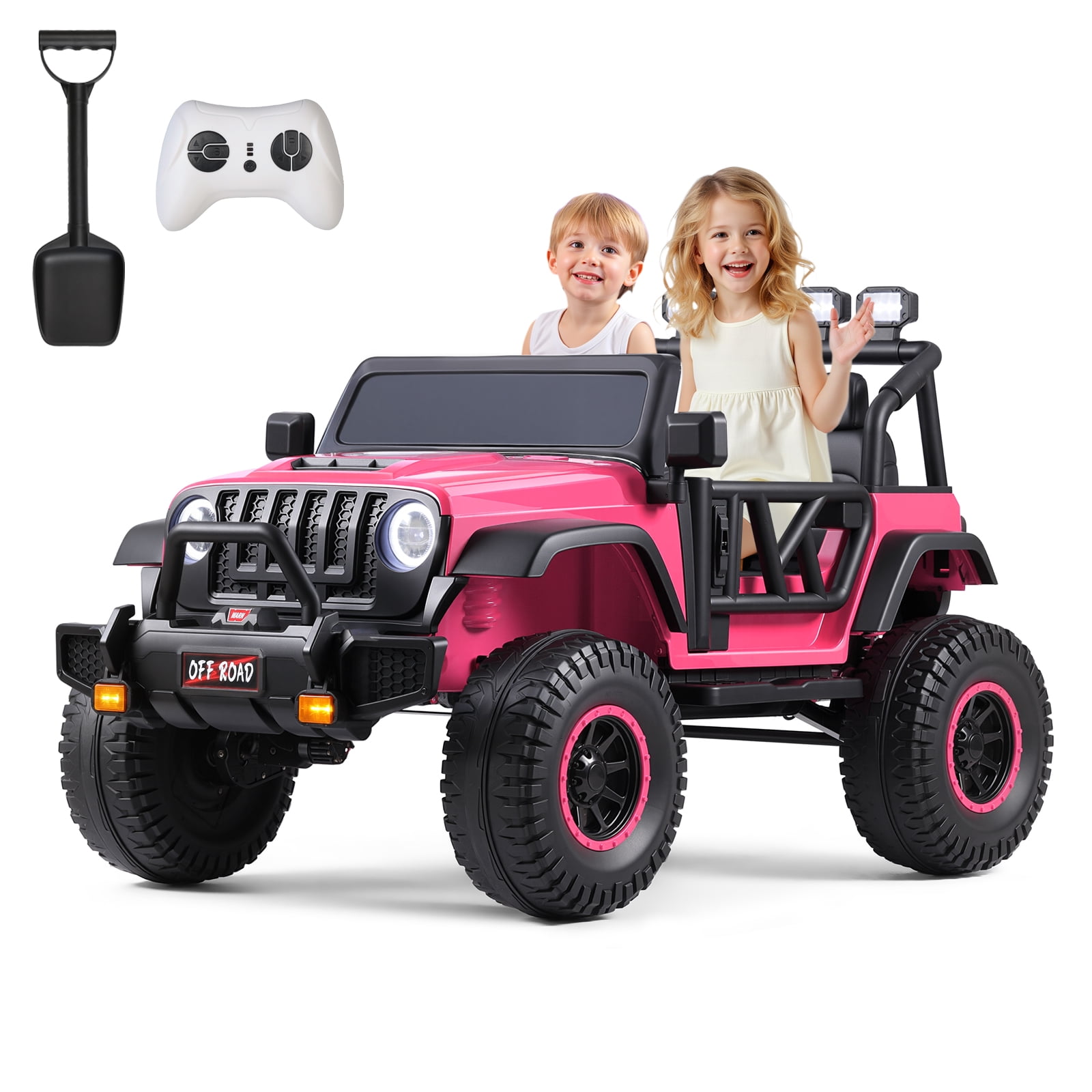 24V AWD 2-Seater Kids Electric Ride On Car, 6.0mph 4x200W Motors Off ...