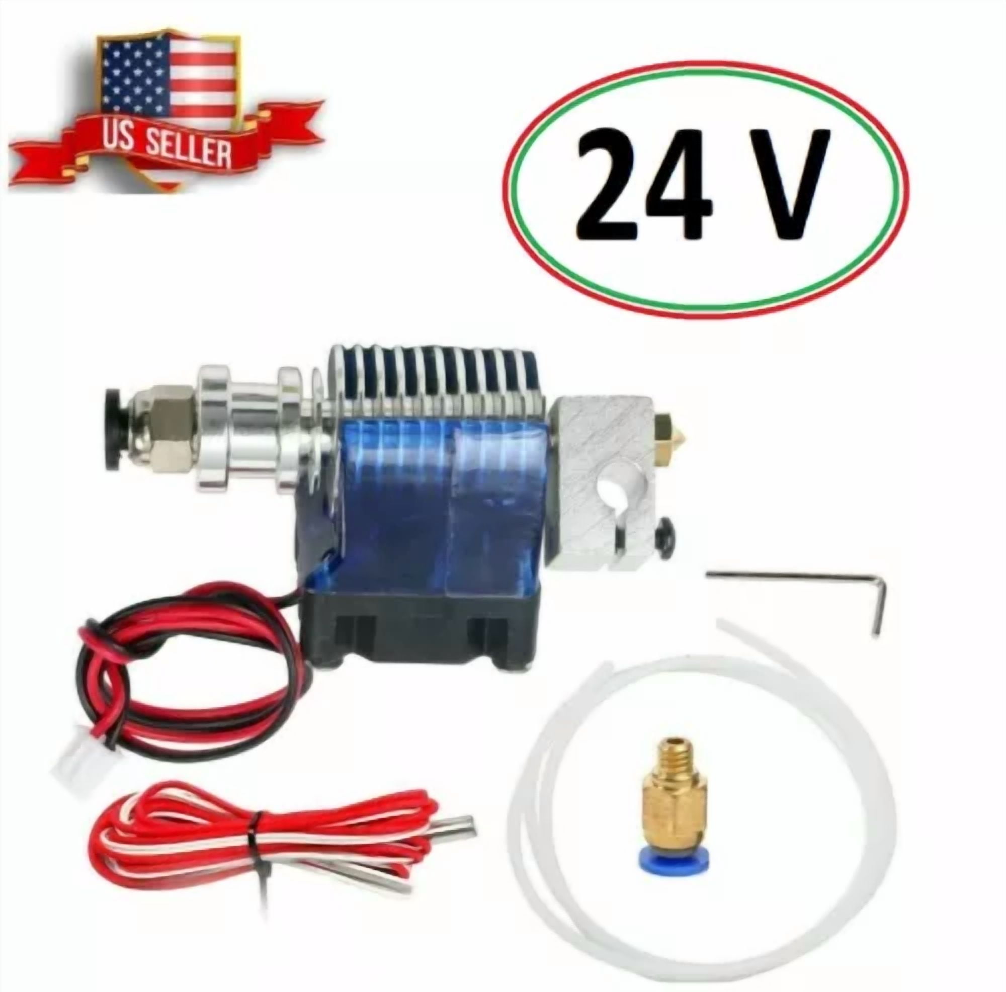 24V All Metal V6 J-Head Hotend E-3D Extruder Brass Print Head - Walmart.com