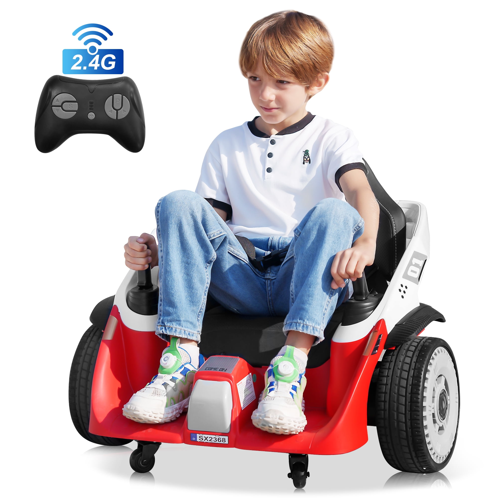 Funride 24V Electric Bumper Car for Kids, Battery Powered, Remote ...