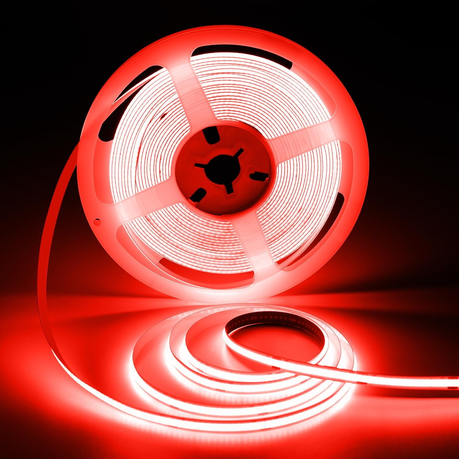 24V COB Led Strip Lights Red, 32.8FT/10M Cob Led Tape Lights 3200Leds ...