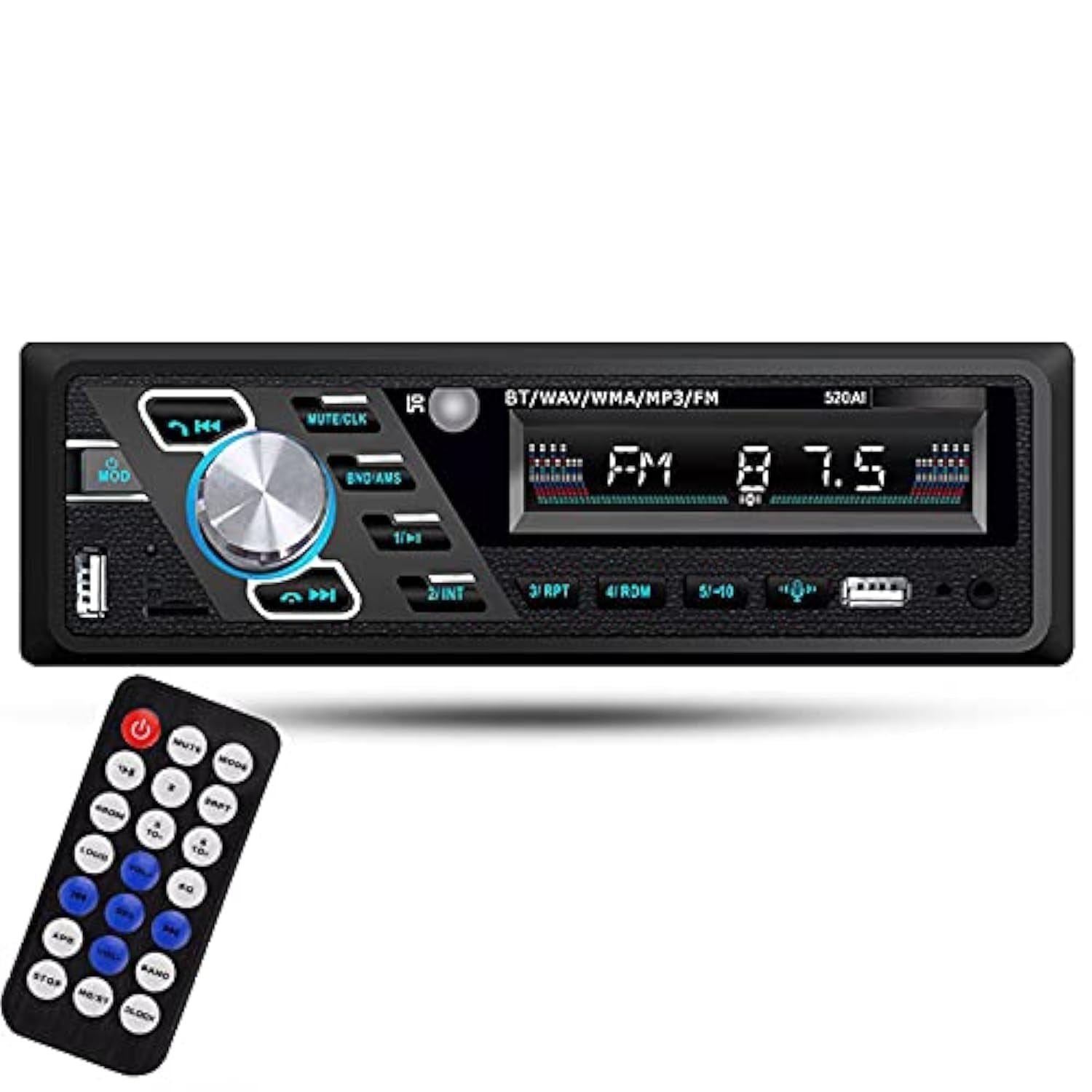 24V Car Radio Bluetooth Stereo MP3 Player Supports Hands-Free Calls FM ...
