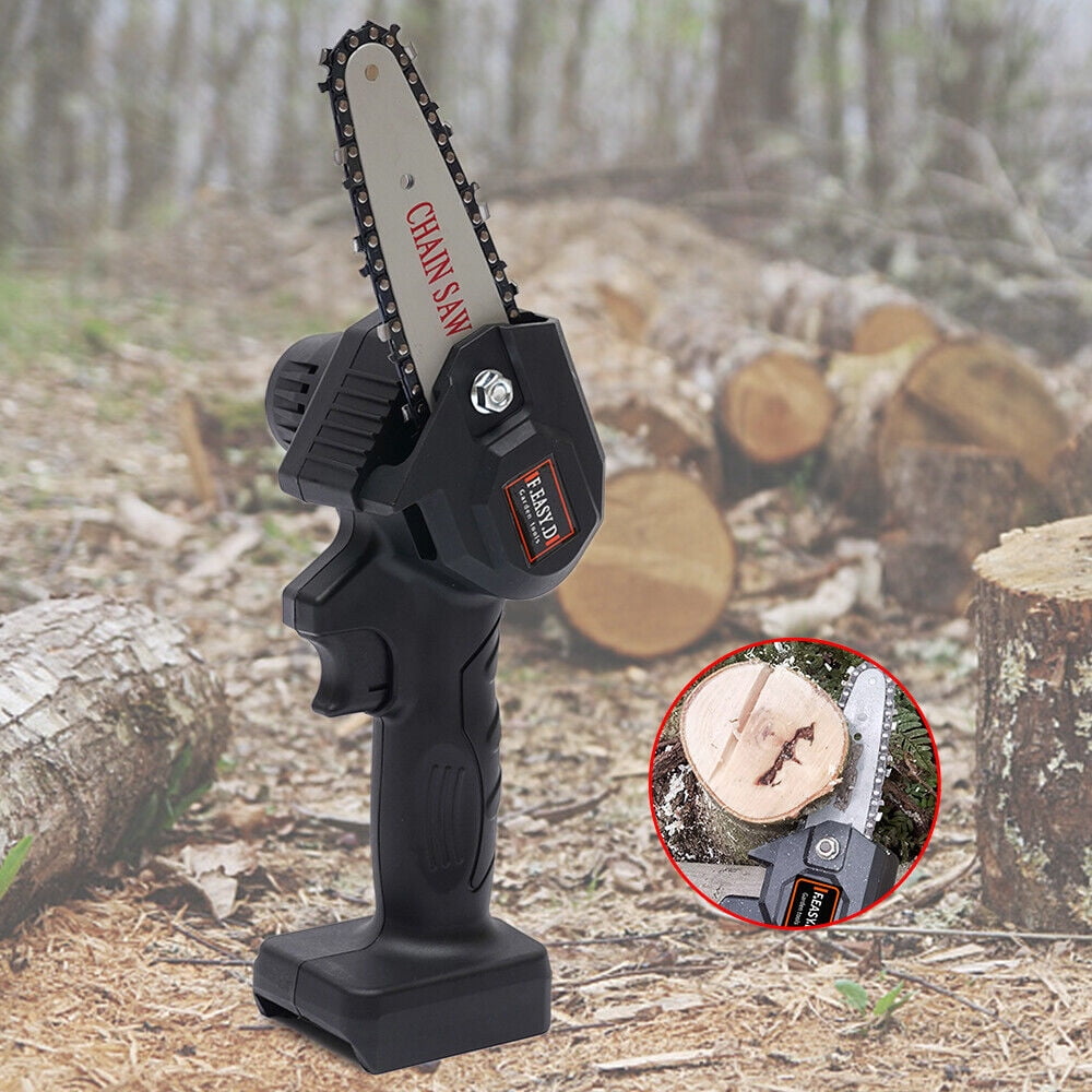 24V Compact Electric Chainsaw 550W Mini One-Hand Cordless Wood Cutting ...