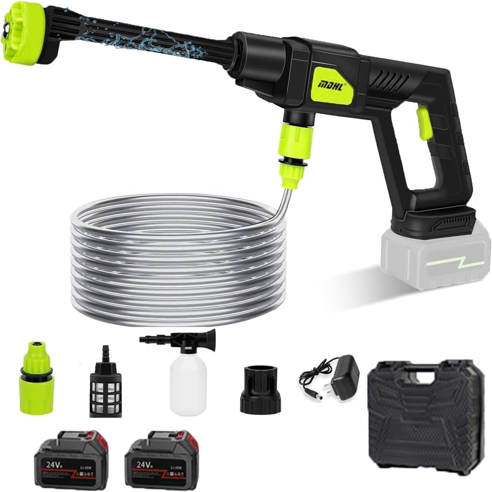 24V Cordless High Pressure Washer,Portable Power Washer with ...