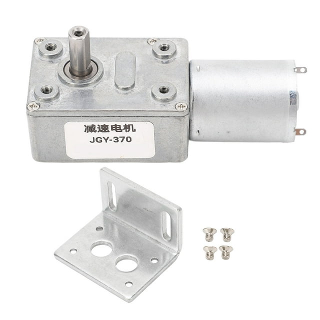 24V DC Gear Motor, 4,25kg·cm Torsion, Self,Locking Worm Drive With Mounting Base, 12mm Shaft ...