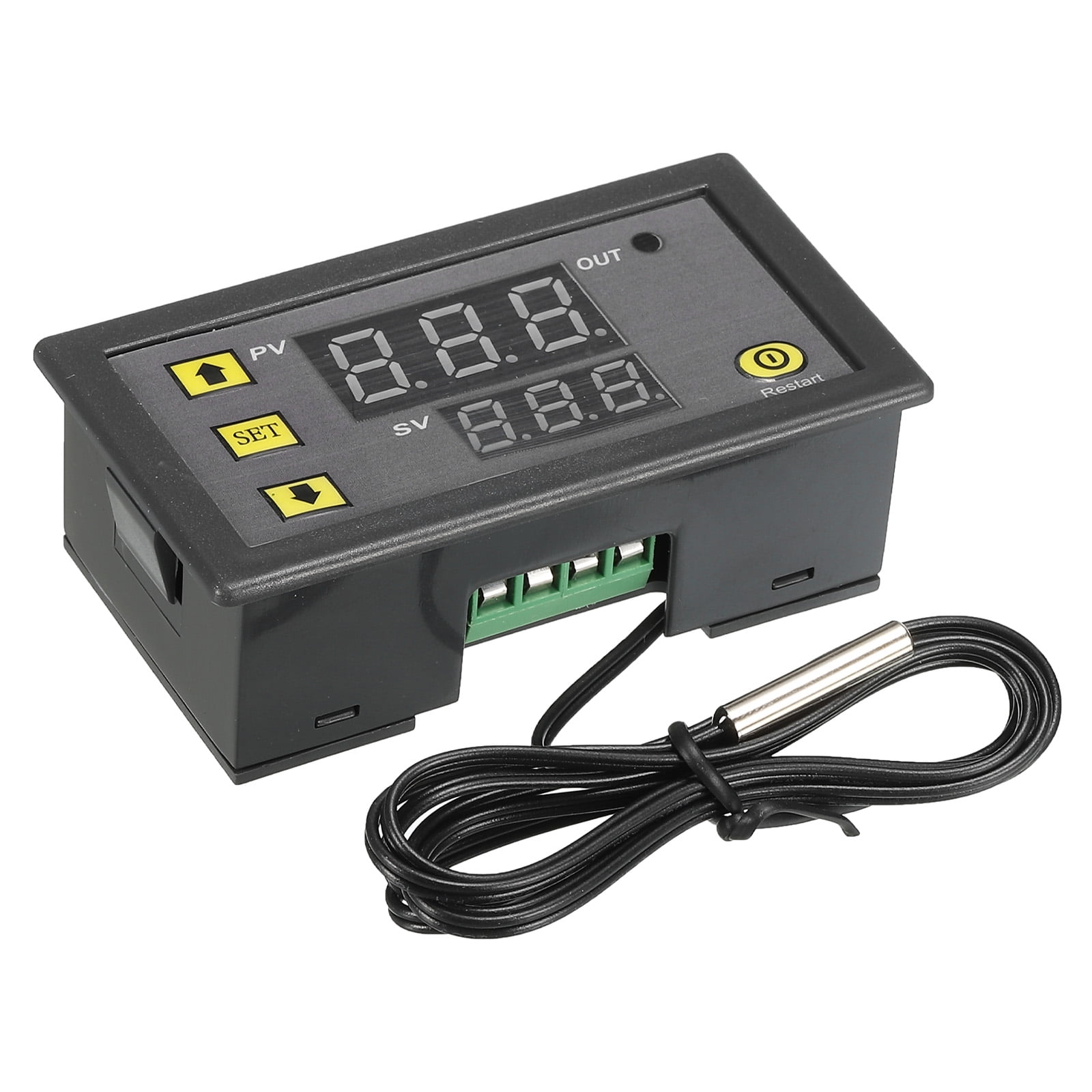24V DC LED Digital Temperature Controller Thermostat Meter Heating Cooling 20 to 100C W3230 ...