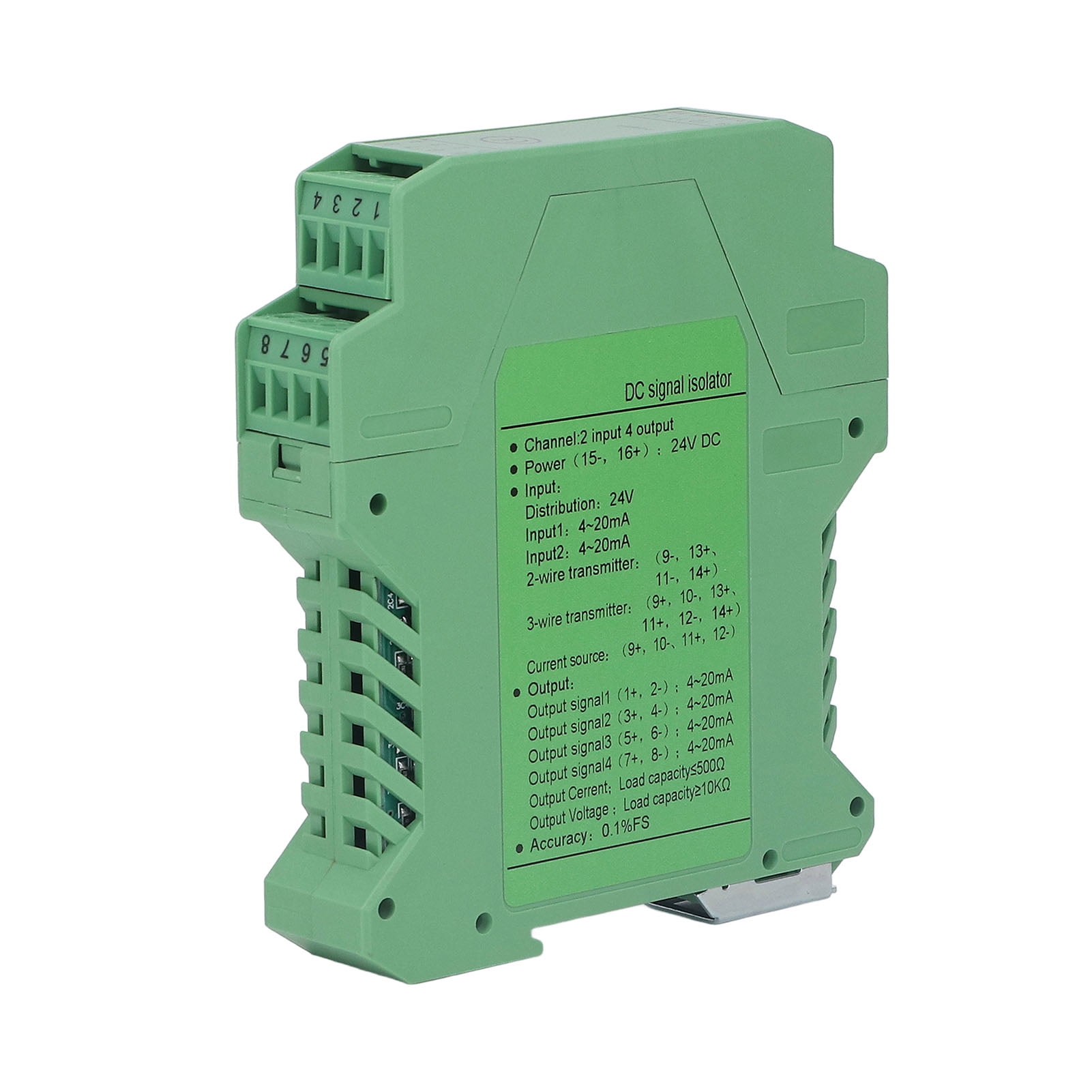 24V DC Signal Isolator 2 in 4 Out Direct Current Signal Conditioner ...