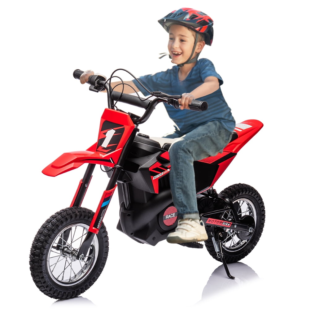 24V Electric Dirt Bike for Kids 8-12 Years, 250W Motor Off-Road Motorcycle with 13.6MPH Speed ...