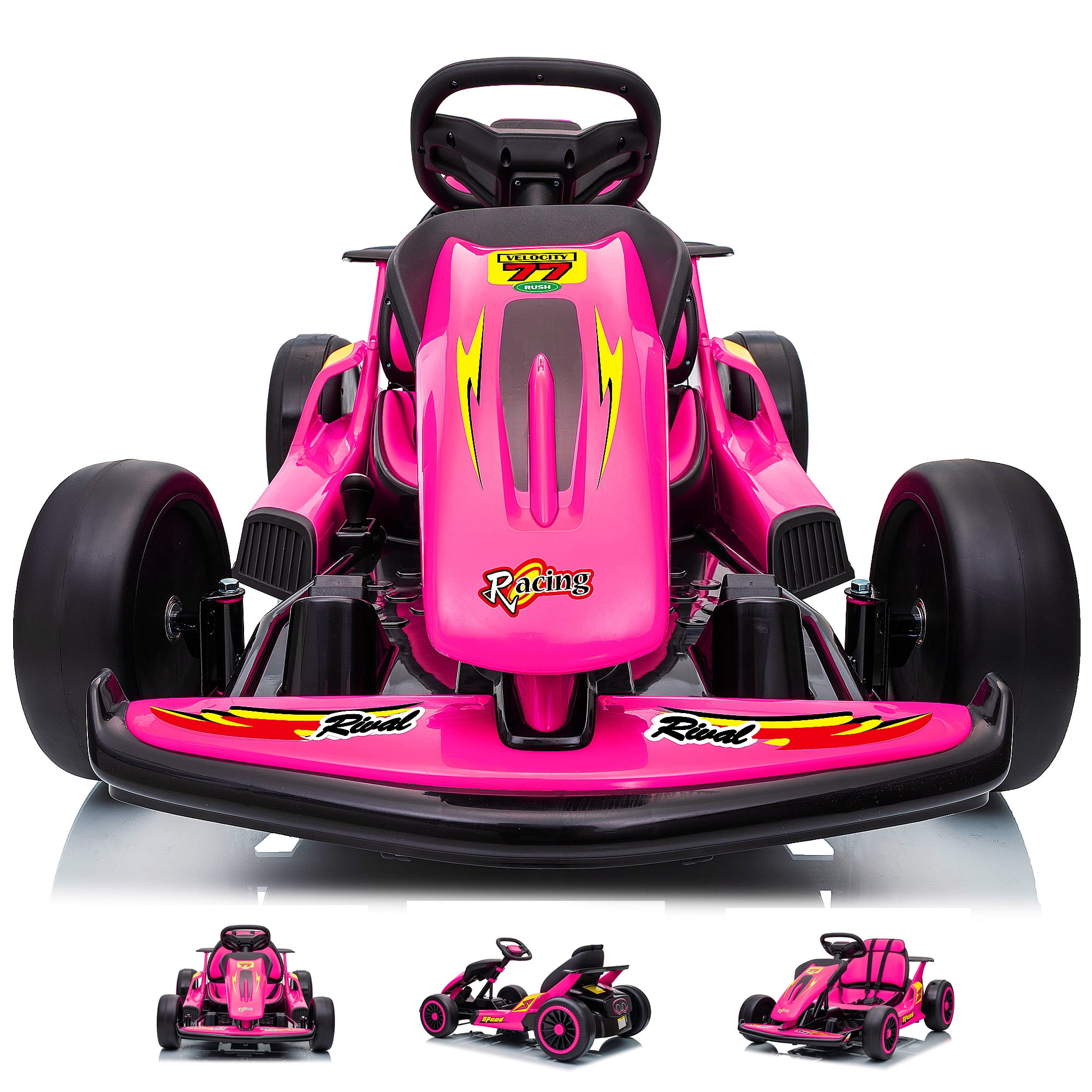 24V Electric Go Kart for Kids, Crazy Drift Cart with Dual 200W Motors ...