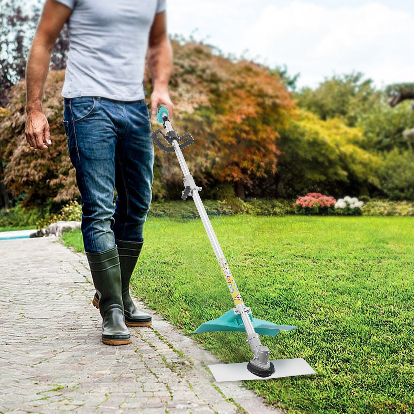 24V Electric Lawn Trimmer Portable Garden Mower Cordless Grass Cutter ...