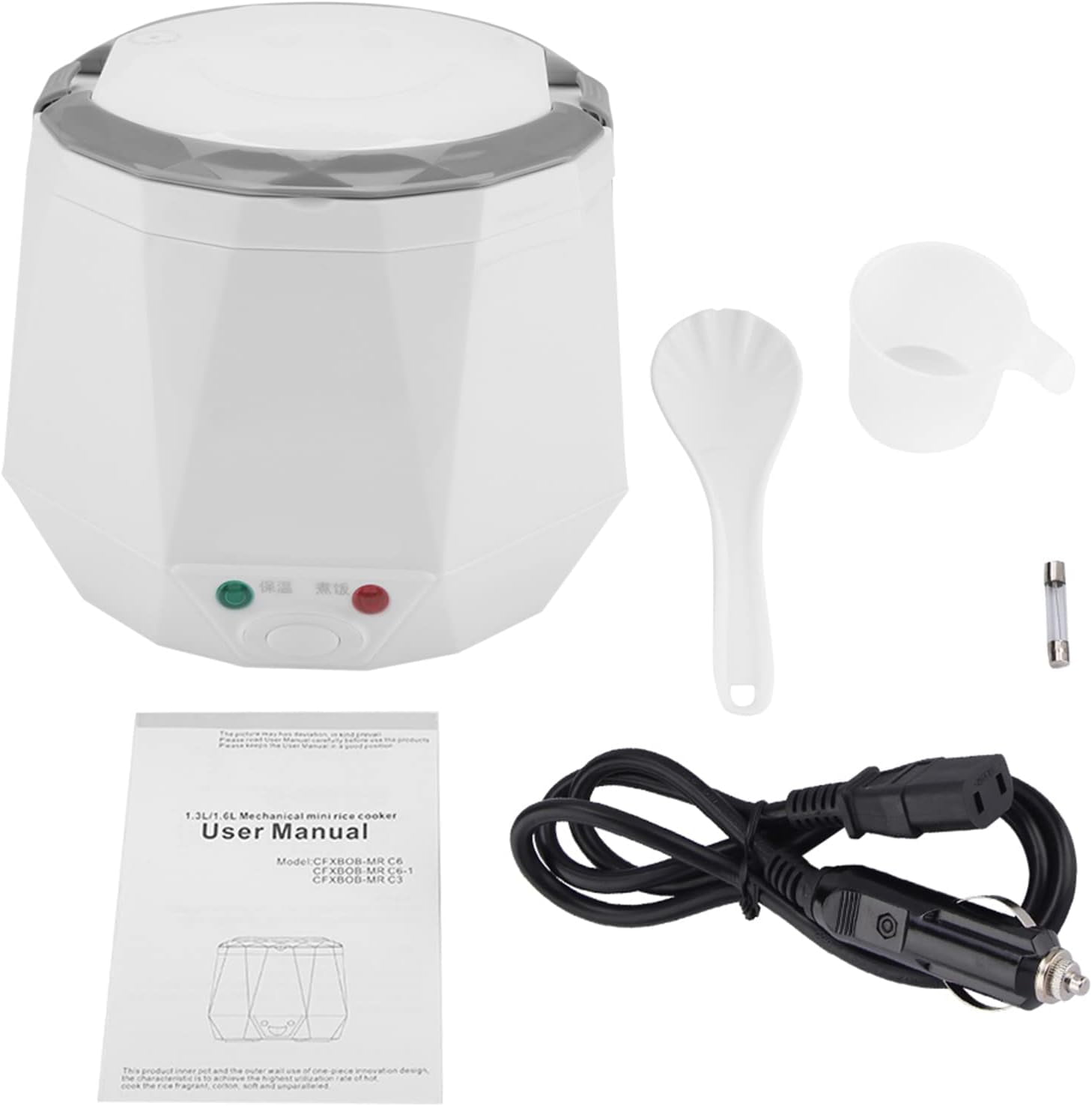 24V Electric Rice Cooker 140W Portable Food Steamer 1.6 L ...