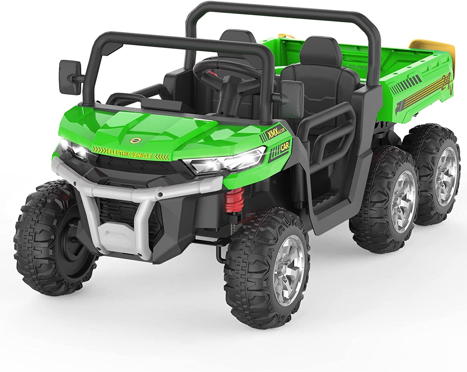 24V Electric Ride-On Dump Truck for Kids, Two-Seater UTV with Electric ...