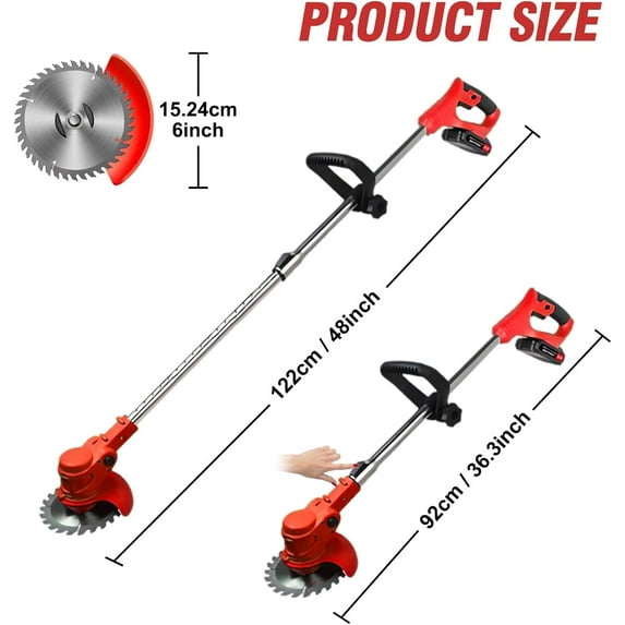 24V Electric Weed Wacker, Cordless Grass Trimmer, 3 in 1 Grass Trimmer ...