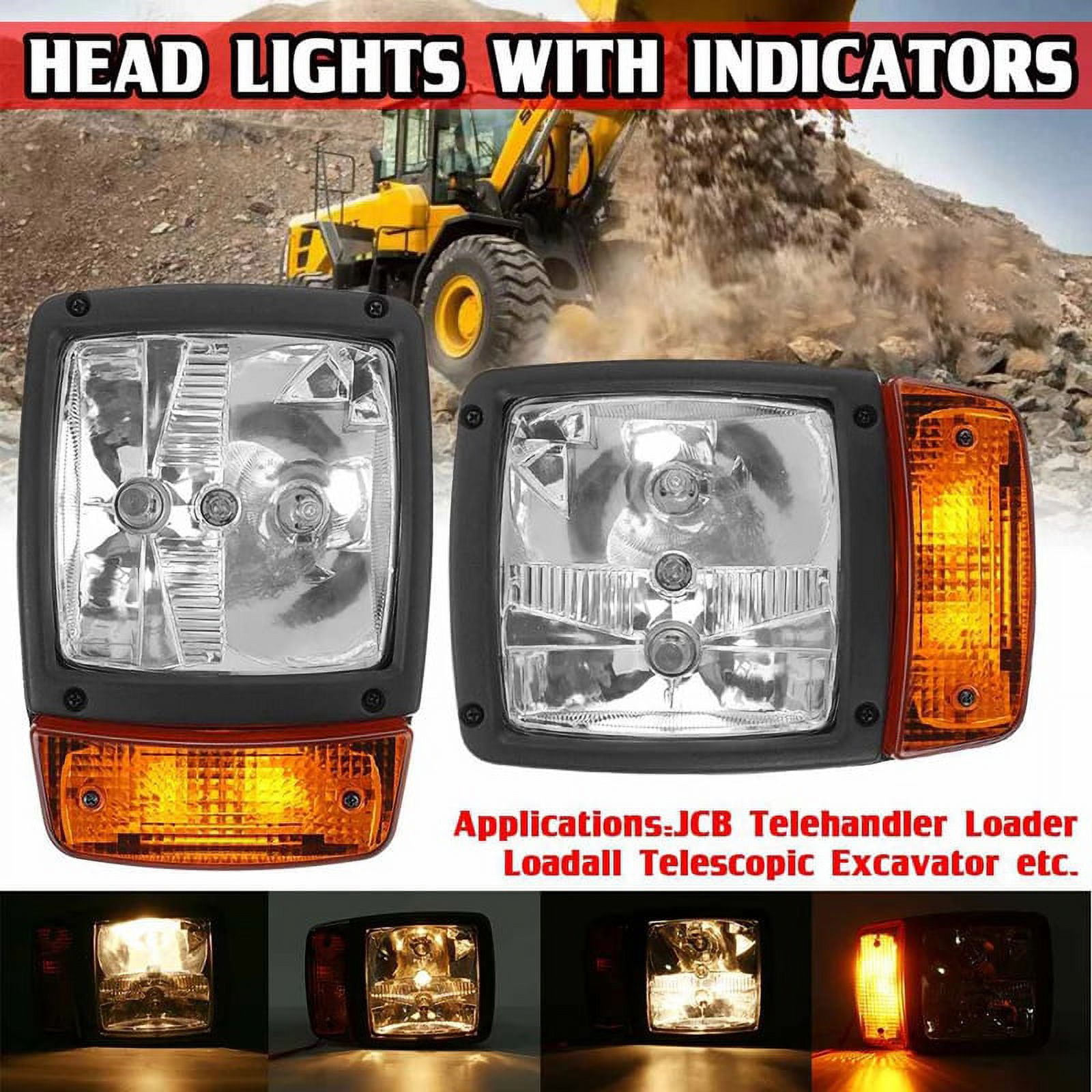 24V Excavator Front LED Headlights Turn Signal Lamp Indicator Work ...