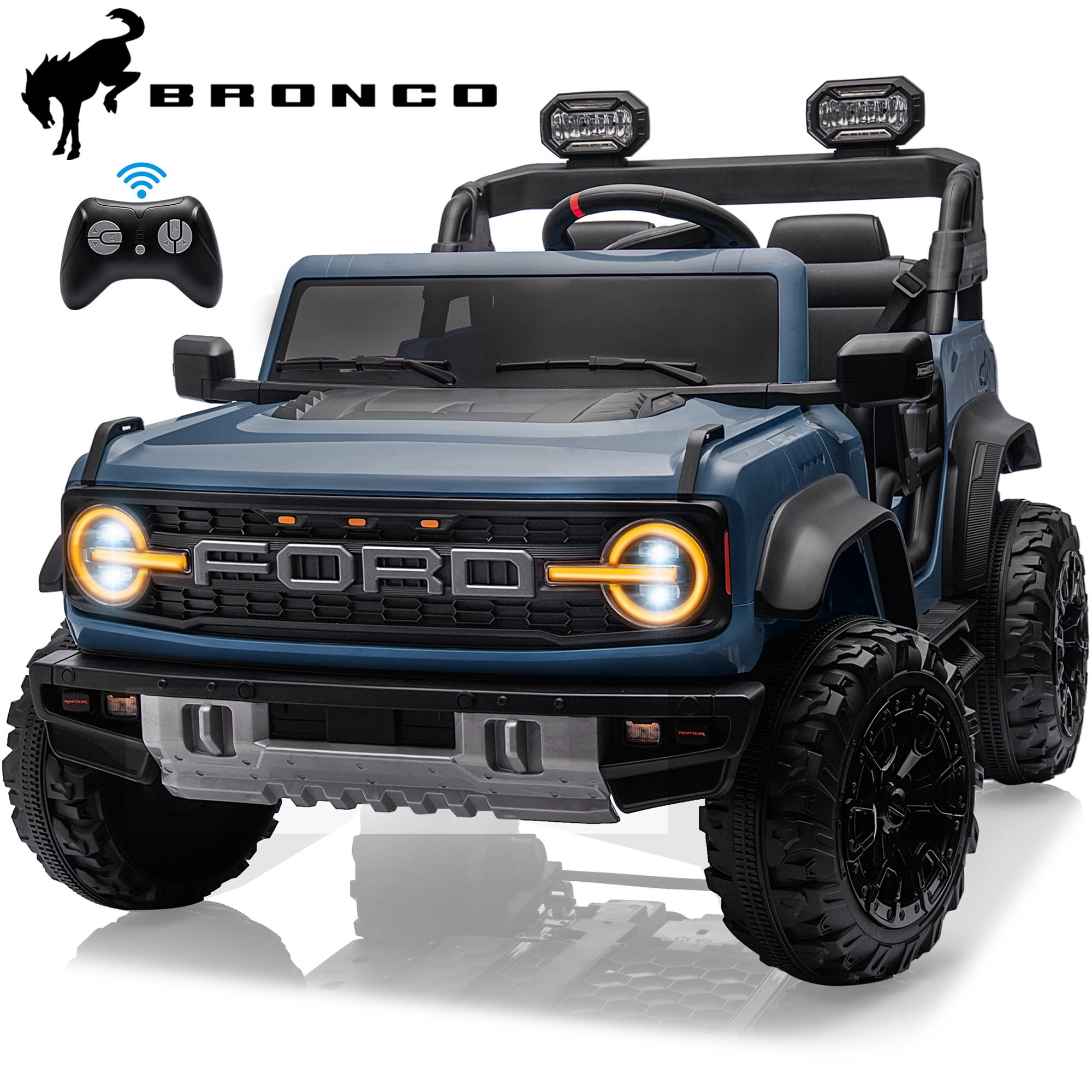 24V Ride on Toys for Big Kids 2 Seater, Ford Bronco Raptor Powered Ride ...