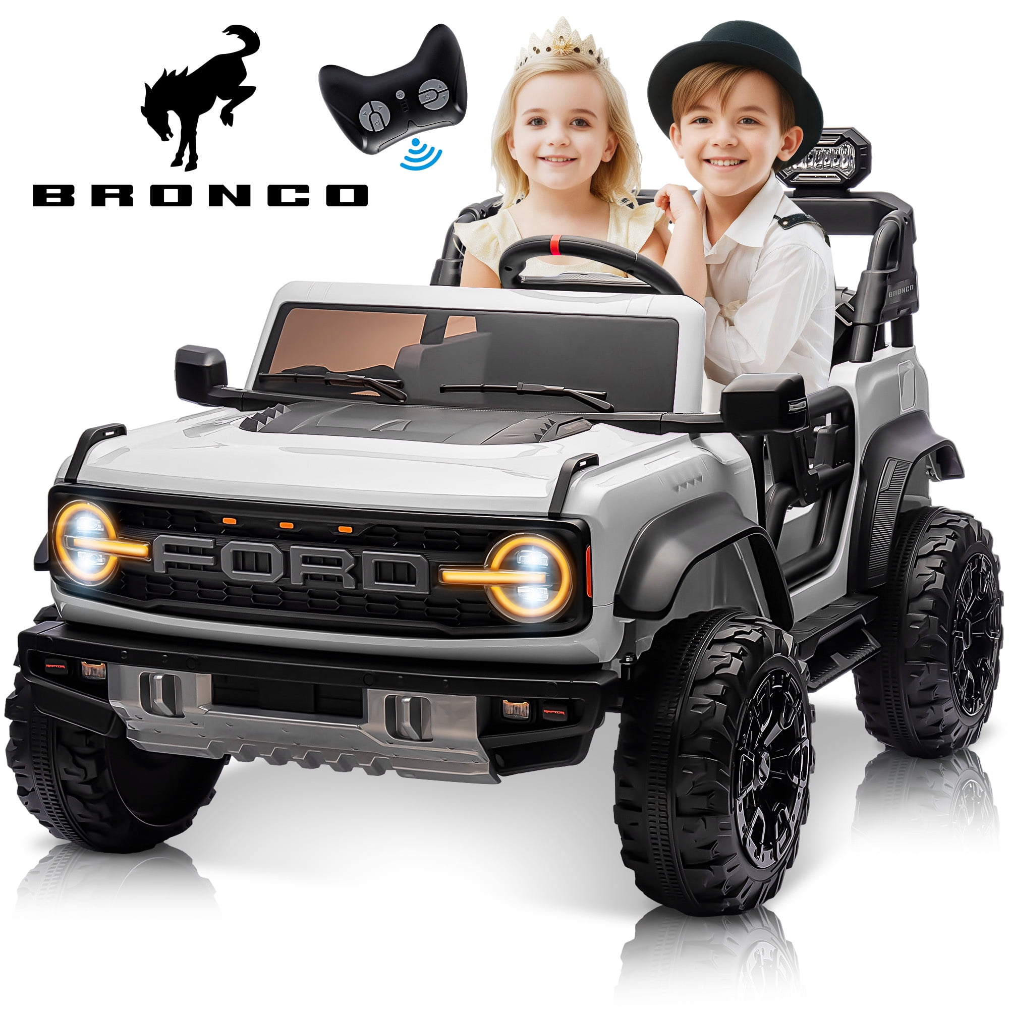 24V Ride on Toys for Big Kids, Ford Bronco Raptor Powered 2 Seater Ride ...