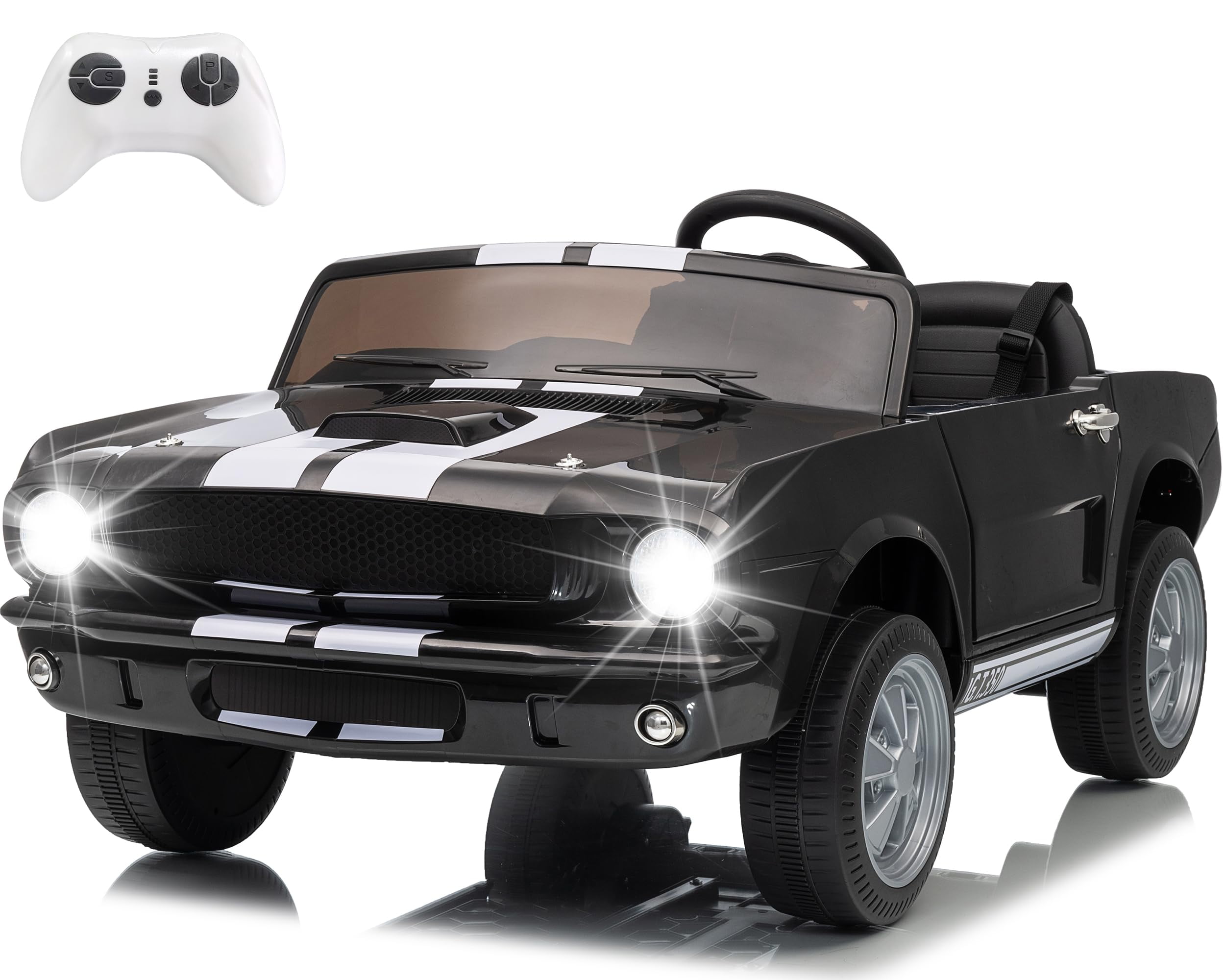 24V Kids Electric Car, Cuoote Licensed Shelby Ride On Toy, Power ...