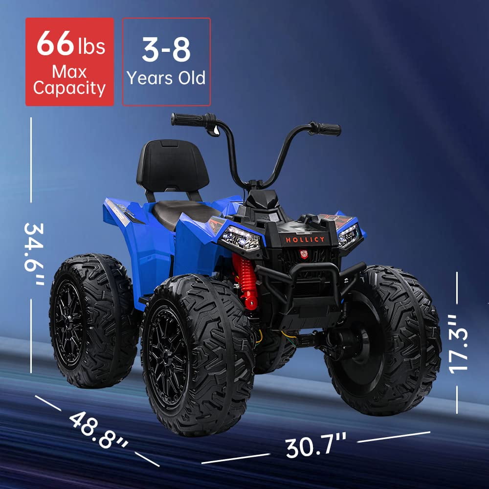 24V Kids Electric Ride on ATV,4WD Quad Electric Vehicle,with 4x80W ...