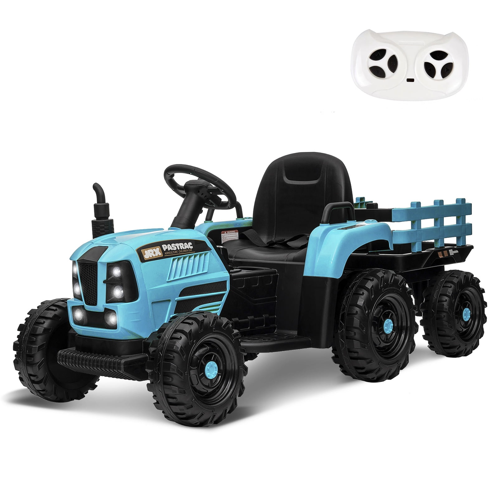 24V Kids Electric Tractor with Trailer with Remote Control, 3-Speed ...