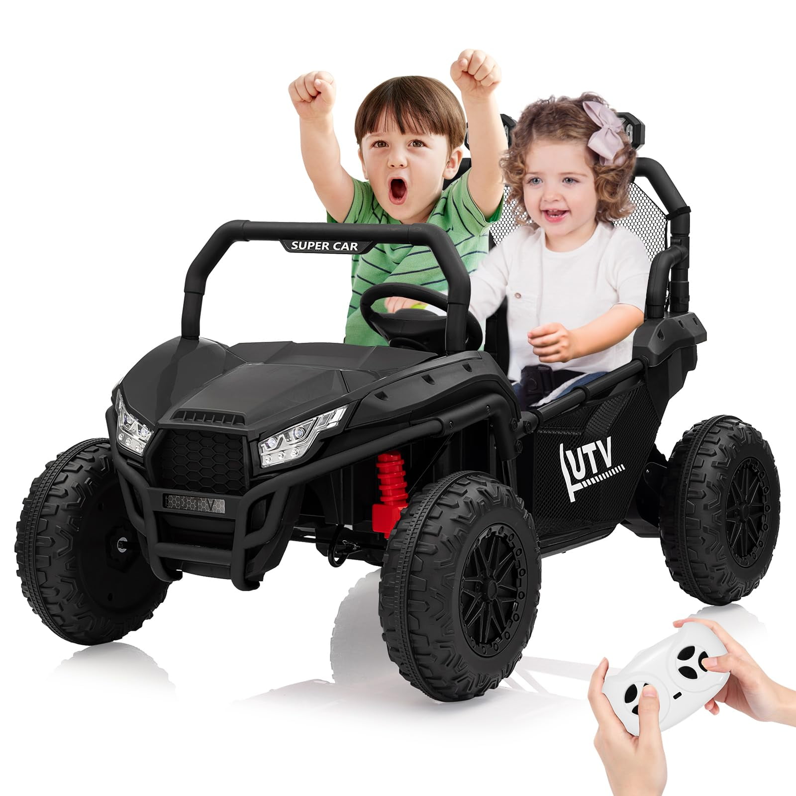 24V Kids Ride on Car, Electric Off-Road UTV Truck, 4WD 2 Seater ...