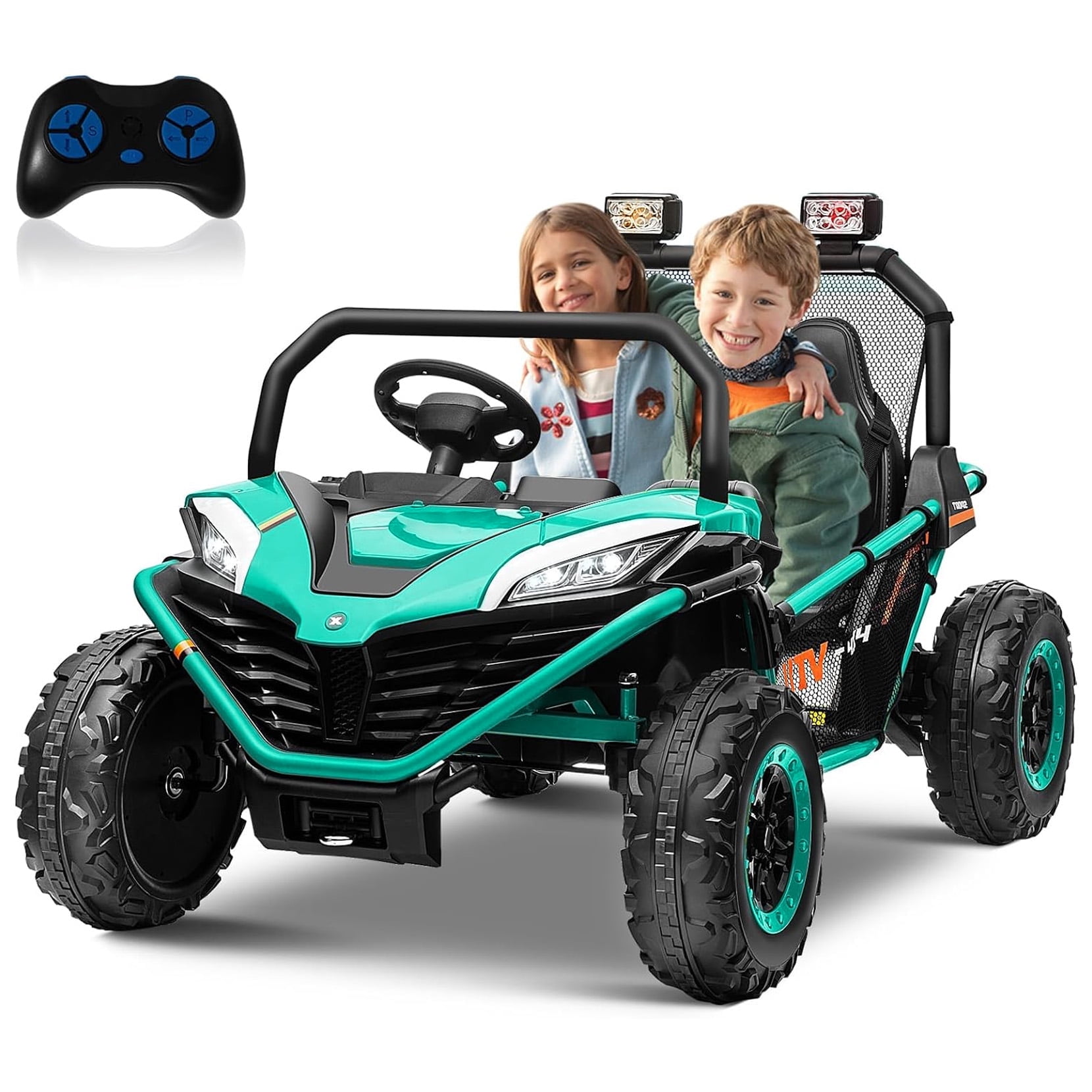 Neche 24V Kids Ride on Car, 2 Seater, 4WD Electric Vehicles with Remote ...