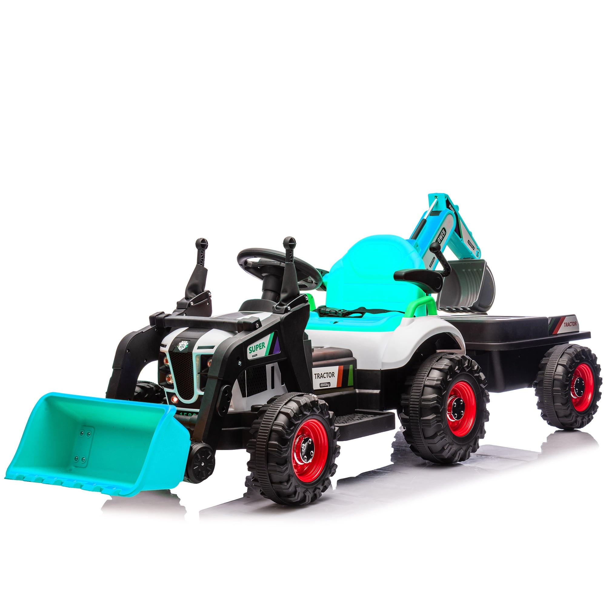 24V Kids Ride on Excavator Digger Toy Cars, Ride on Construction Toy w ...