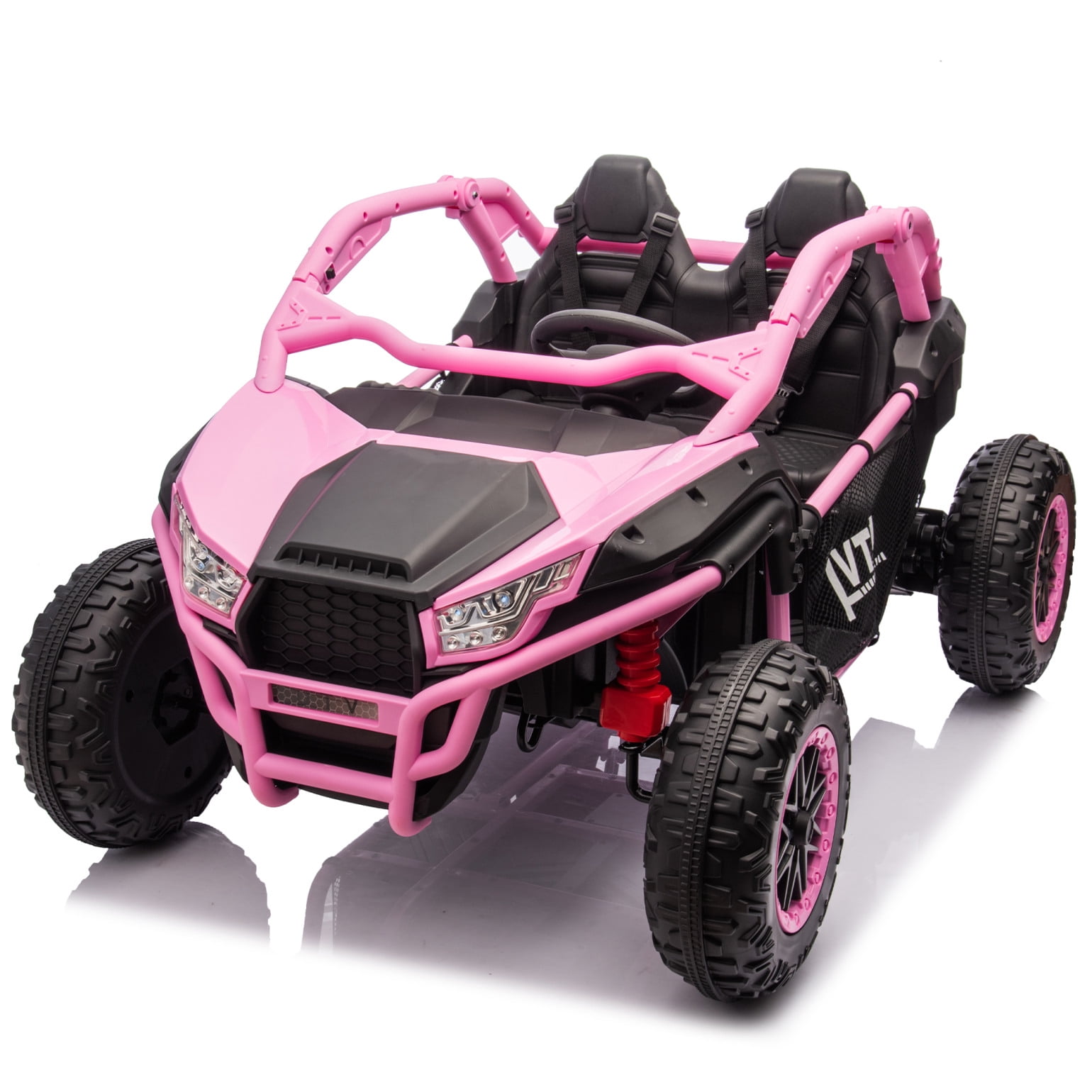 24V Kids 2-Seater Pink Electric UTV for Indoor Playground - Walmart ...