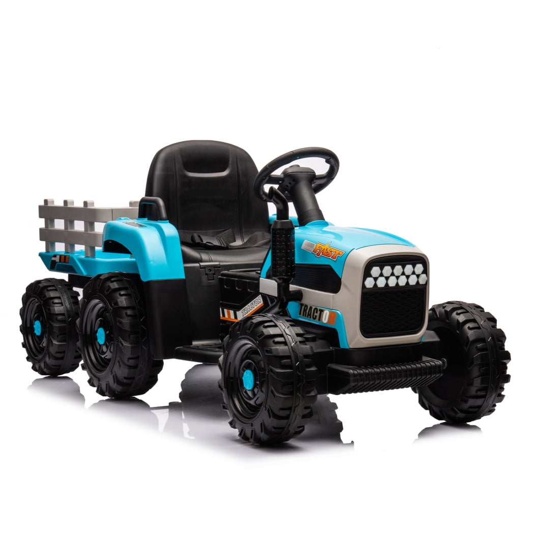 24V Kids Ride on Tractor-2.0, Battery Powered Kids Electric Tractor Toy ...