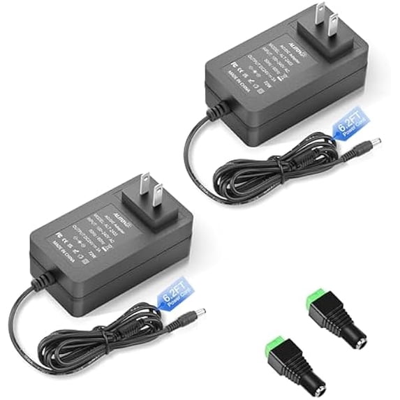 24V Power Supply 3A 72W AC Adapter 6.2FT Power Cord 100-240V to DC 24 ...