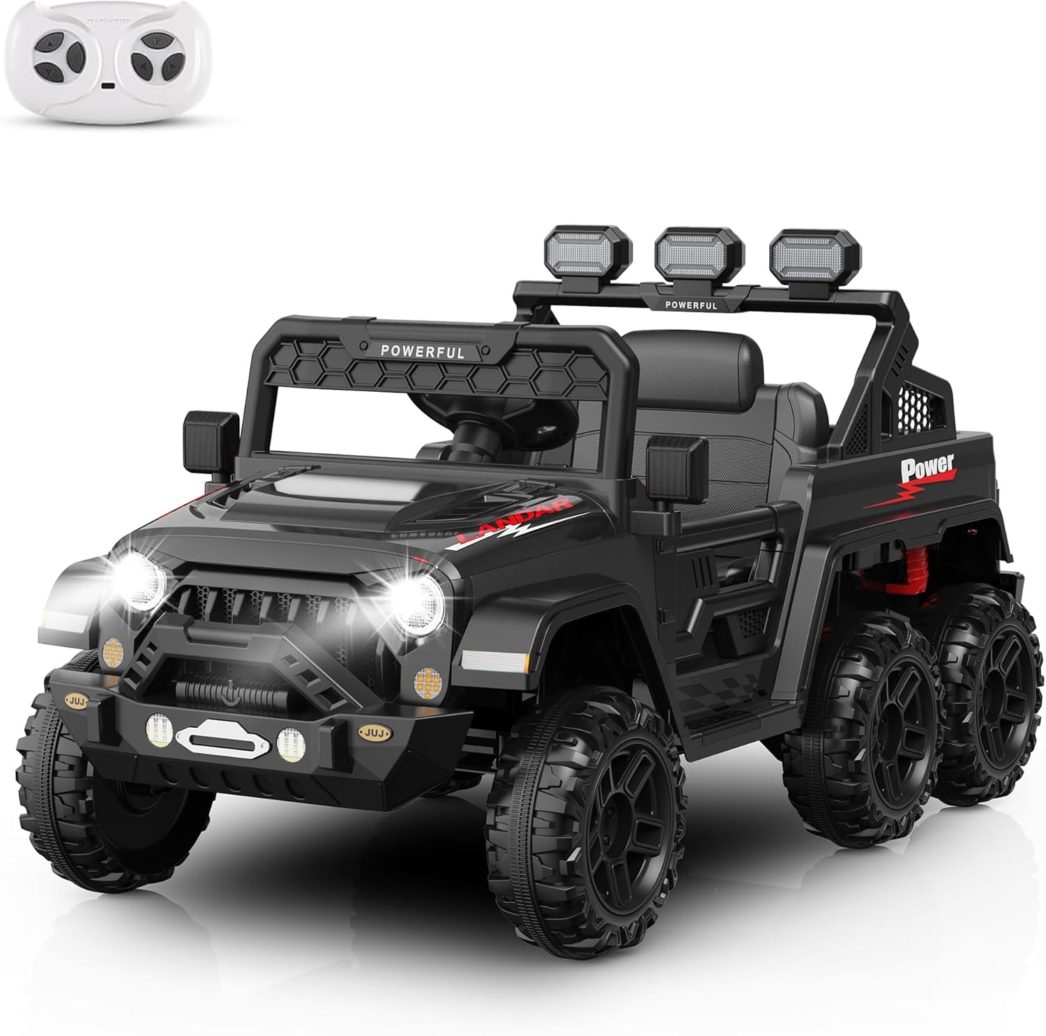 24V Power Wheels for Kids, Safety Truck, Remote Control, 6 Wheels, 4WD ...