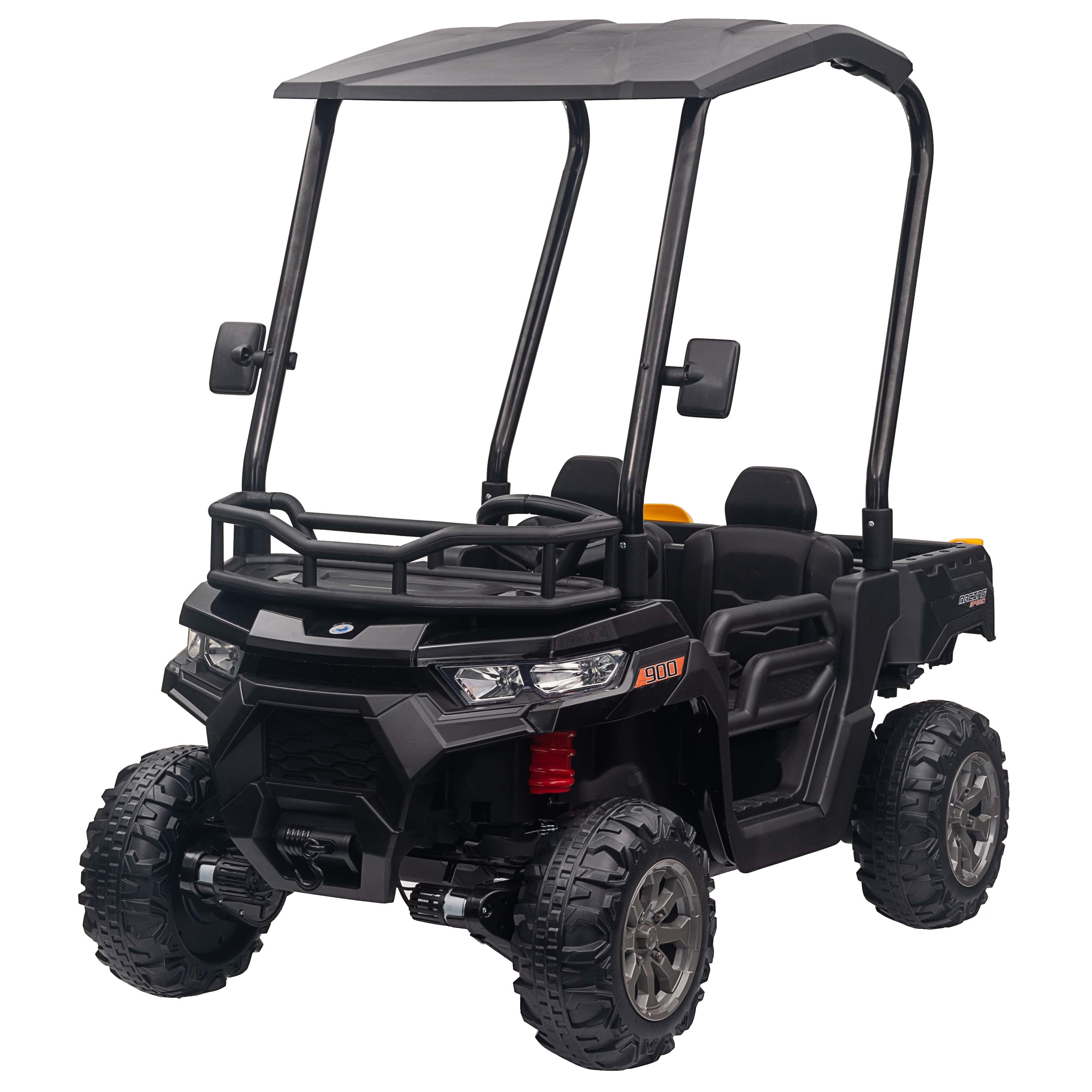 24 Volt Ride on Toys UTV with 2 Seater & Remote Control, Black2 ...
