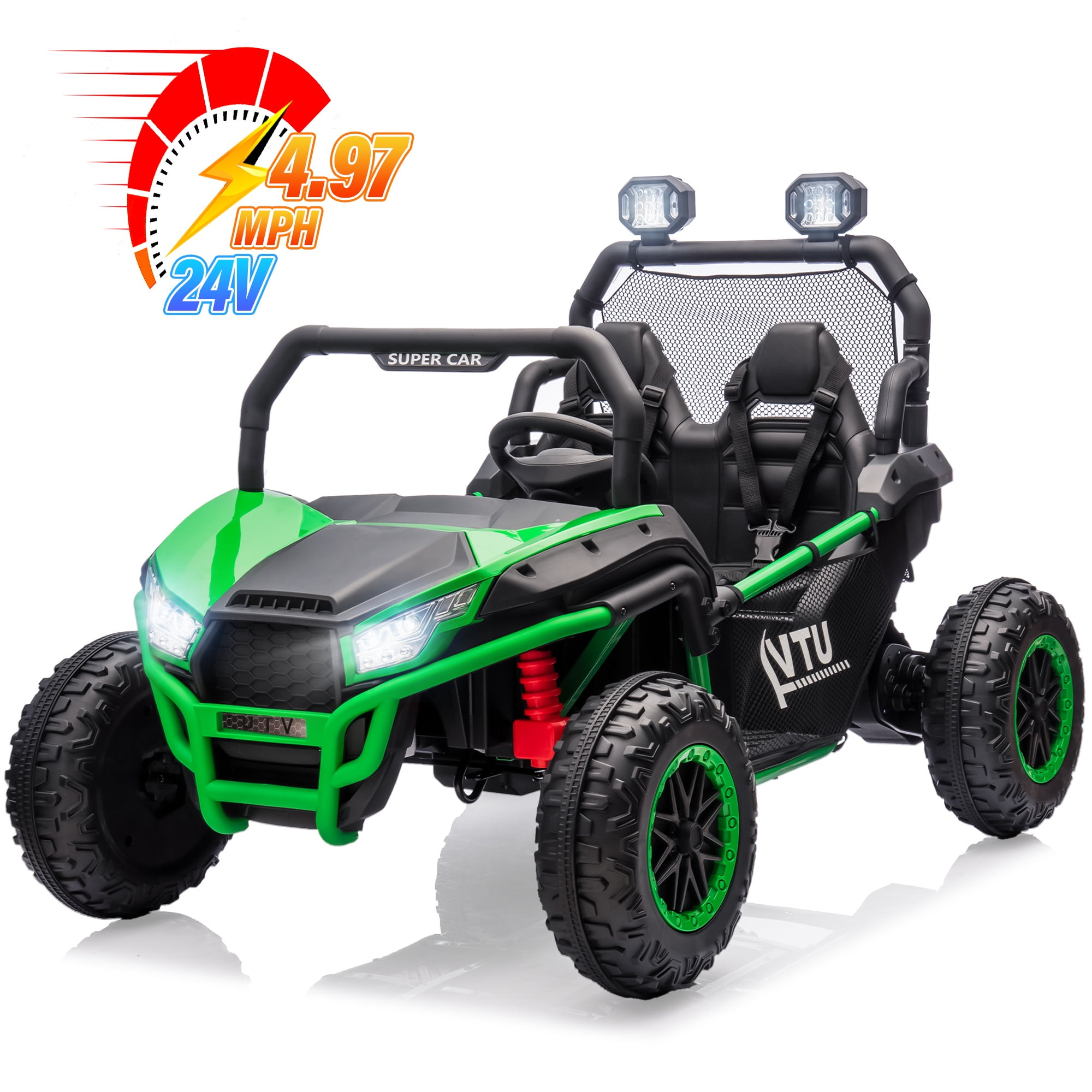 24V Ride on Car for 2 Kids, 2 Seater Kids Ride on UTV Cars, 400W Super ...
