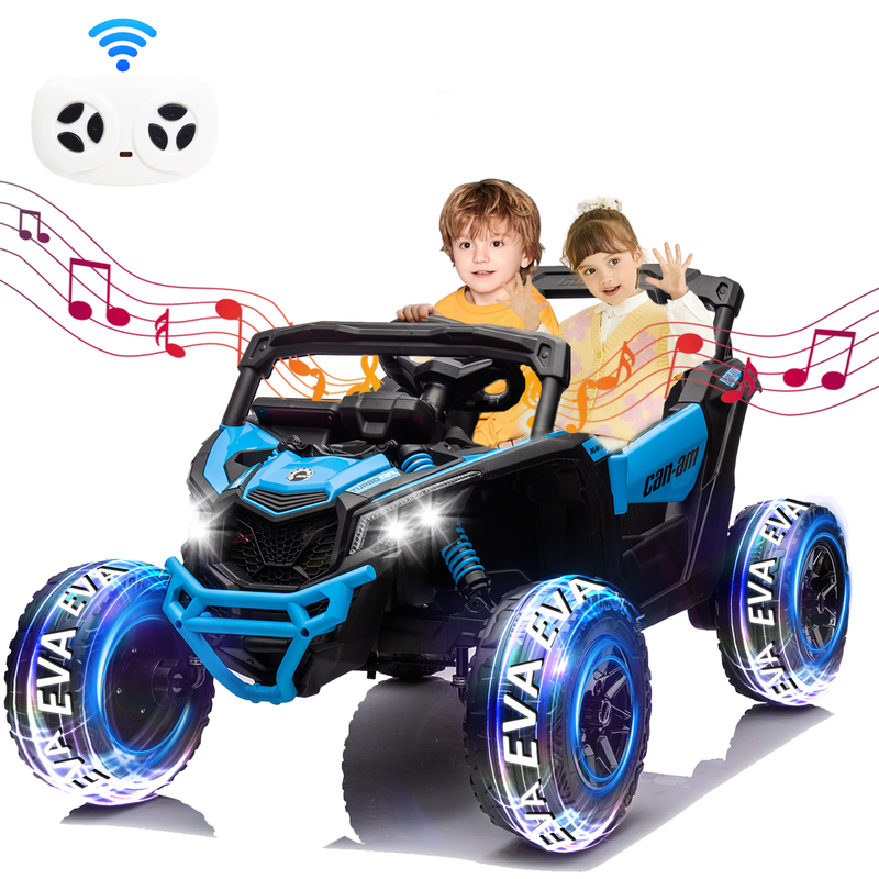 24V Ride on Toys Car, 4WD/2WD Switchable Kids UTV w/2.4G Remote, 4x200W ...