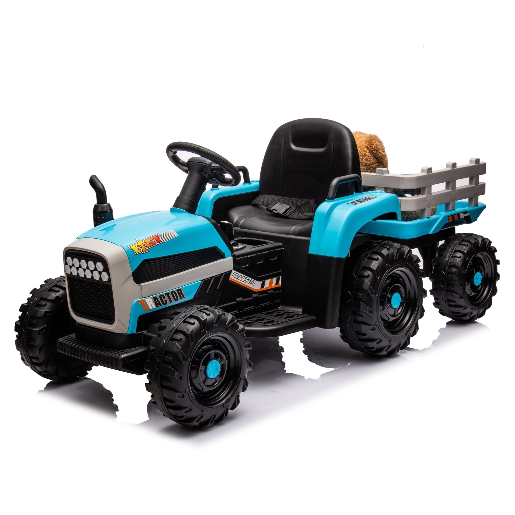 Joynovia 24V Ride On Tractor 2.0 with Trailer, Electric Toy for Kids ...