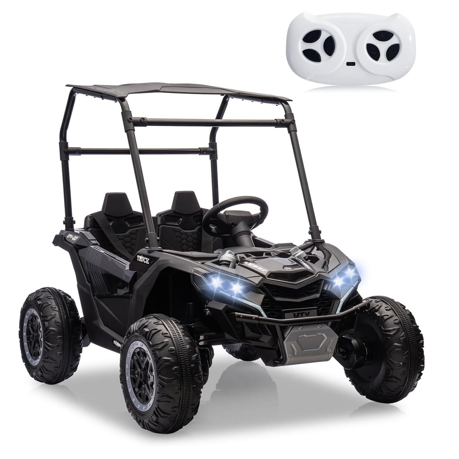 24V Ride on UTV for Kids, 2 Seater Electric Truck with Sun Shade, 4WD ...