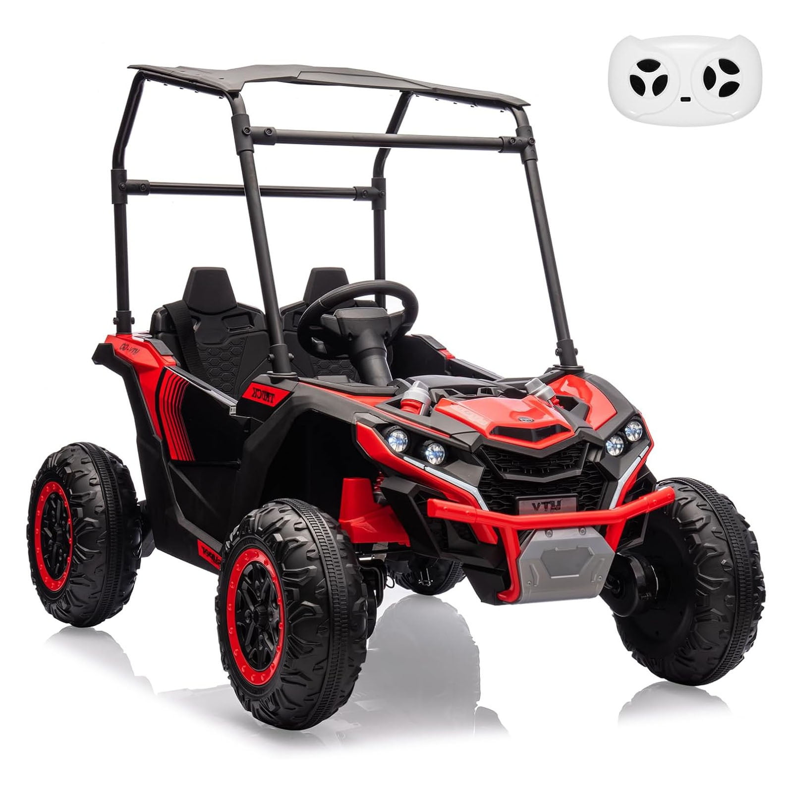 24V Ride on UTV for Kids, 2 Seater Electric Truck with Sun Shade, 4WD ...