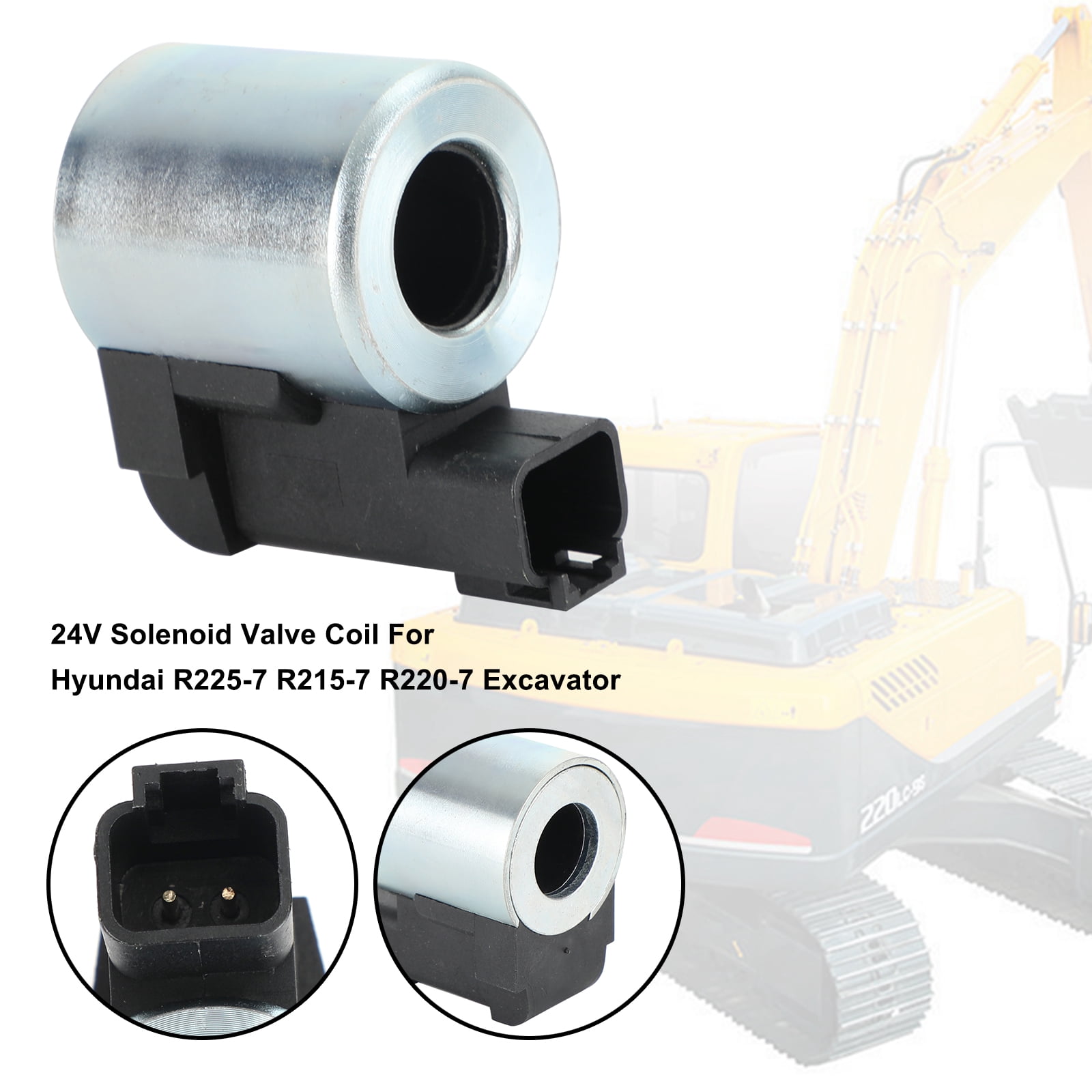 24V Solenoid Valve Coil For Hyundai R225-7 R215-7 R220-7 Excavator ...