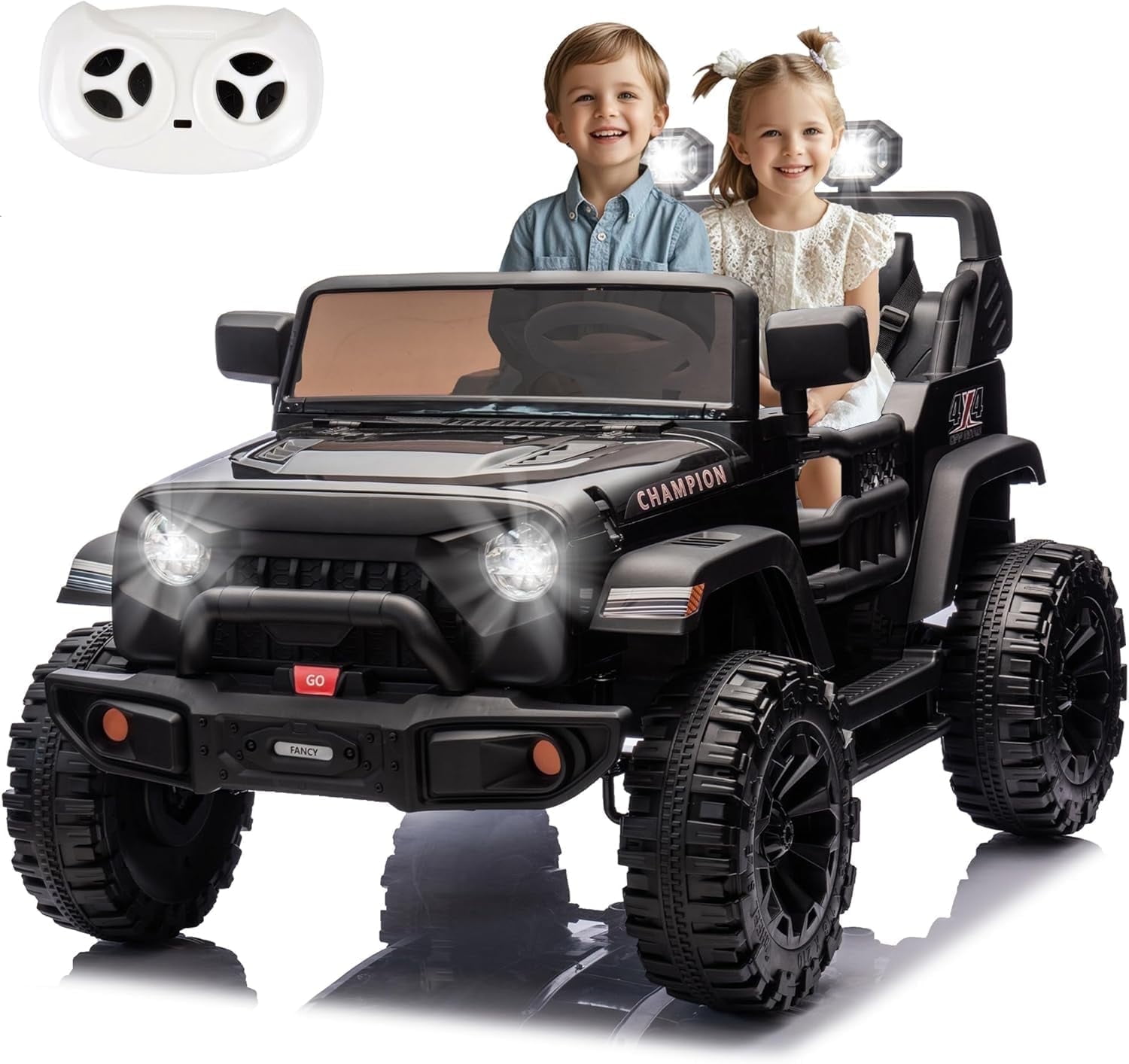 ThunderBolt 24V Two-Seater Ride on Jeep Car For Kids with 400W Motor, Four-Wheels Suspension ...