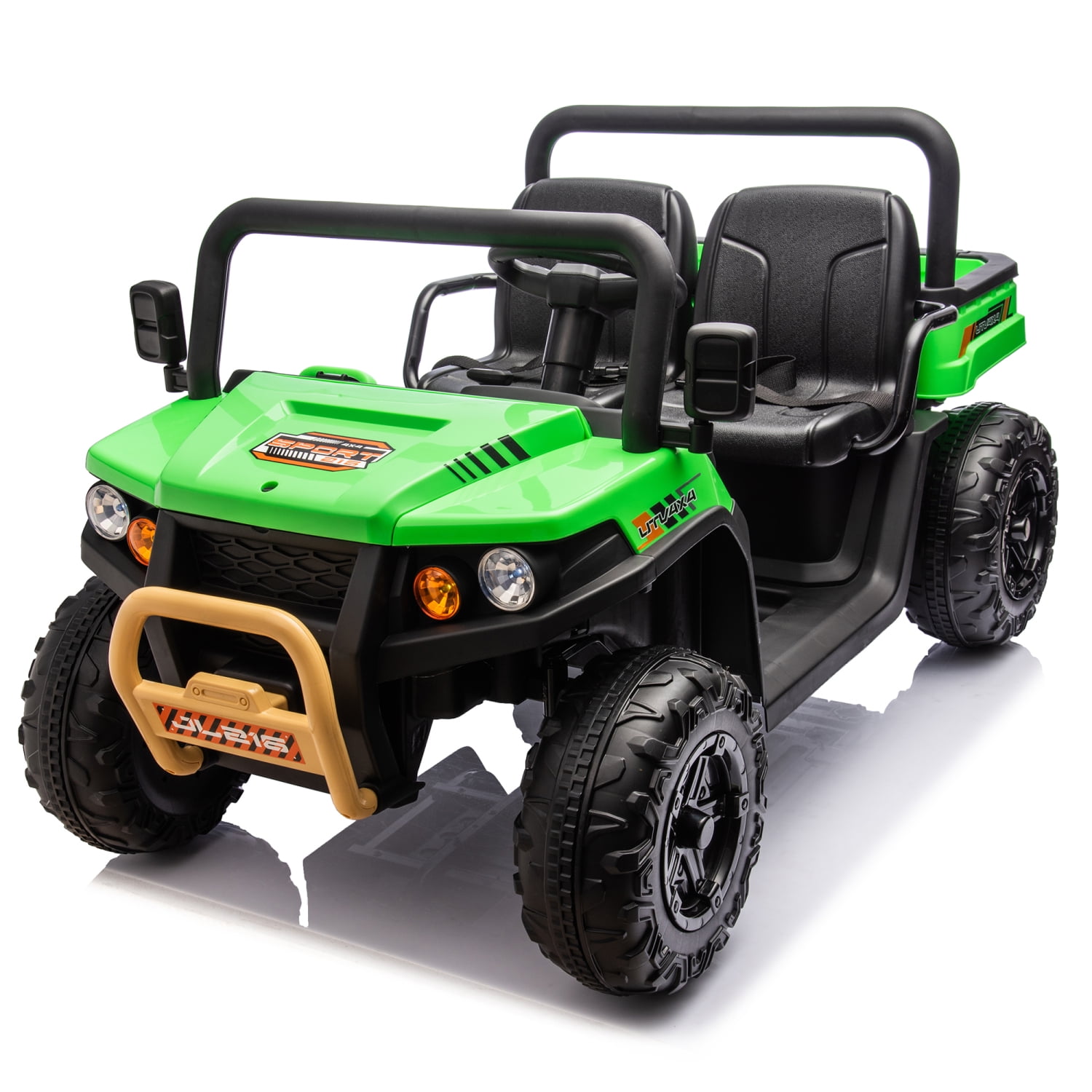 24V XXXL Ride On UTV Remote Control Two-Seater Tipping Bucket LED ...