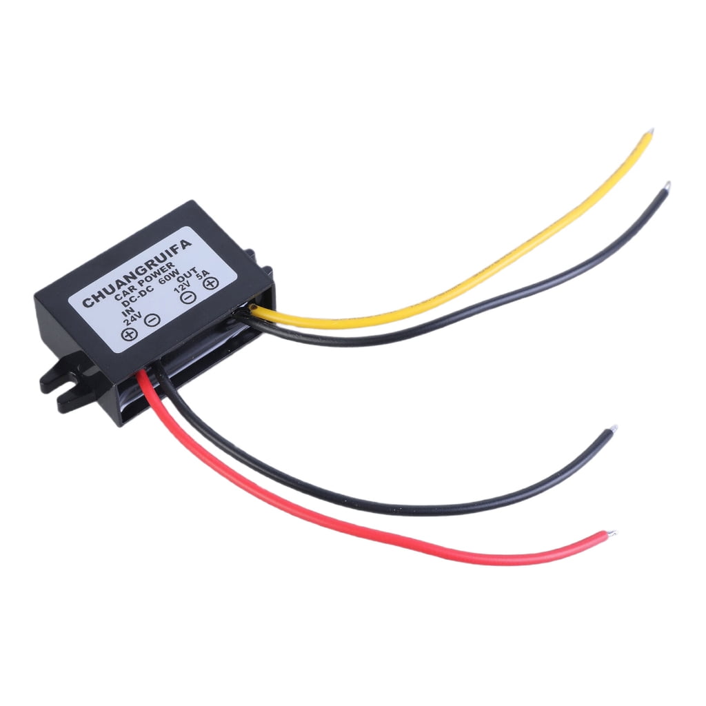 24V to 12V 5A 60W Waterproof Step Down Power Adapter for Car LED Lights ...