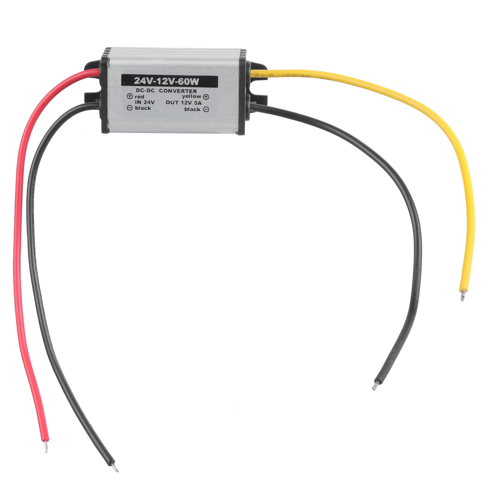 24V to 12V Voltages Converter 5A 60W Step Down Power Adapter 2Pin Bare Wiring for Vehicle Cart ...