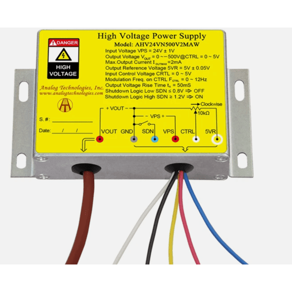 24V to -500V Isolated DC-DC High Voltage Power Supply, 10mA, 5W ...