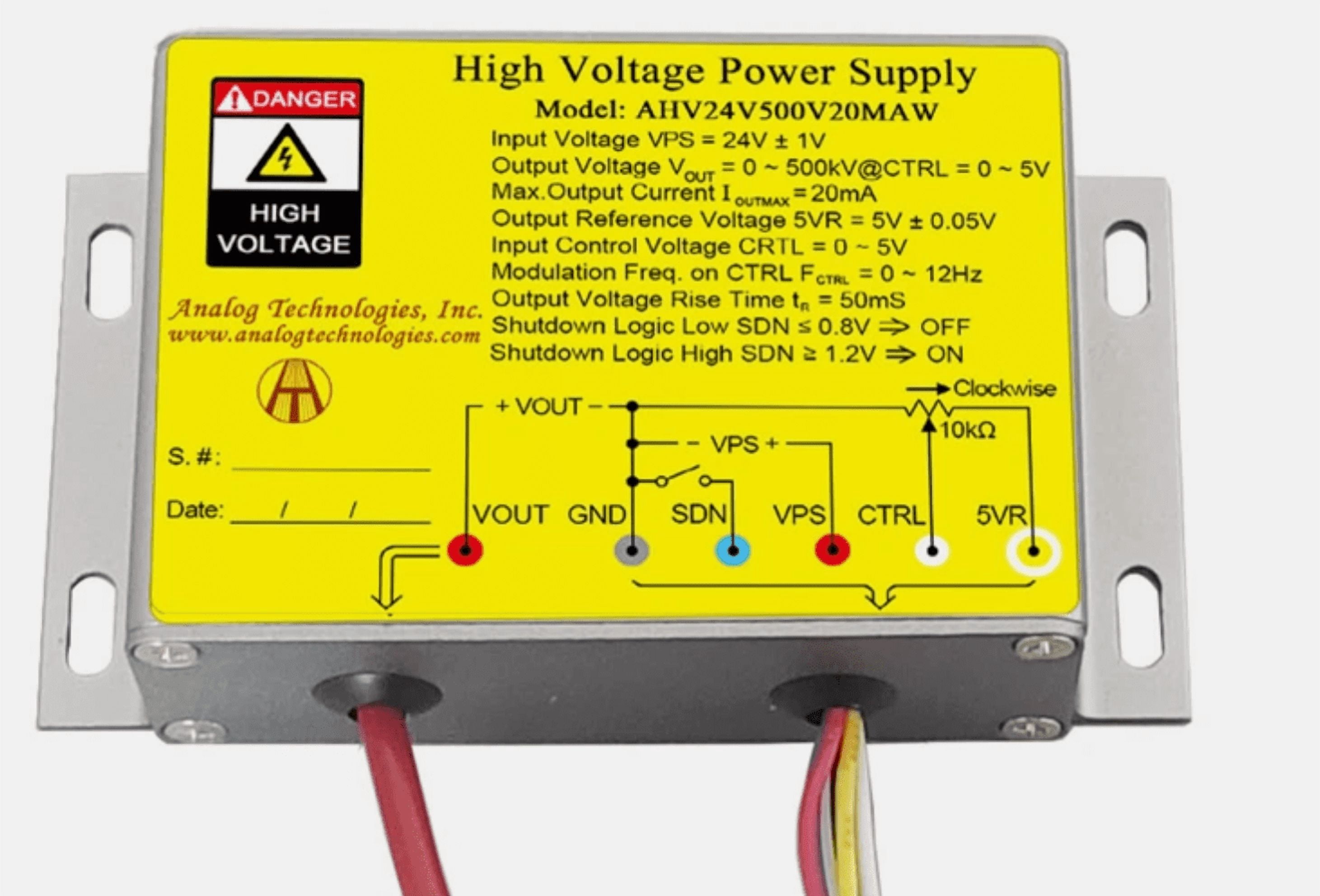 24V to 500V Isolated DC-DC High Voltage Power Supply, 200mA, 100W ...