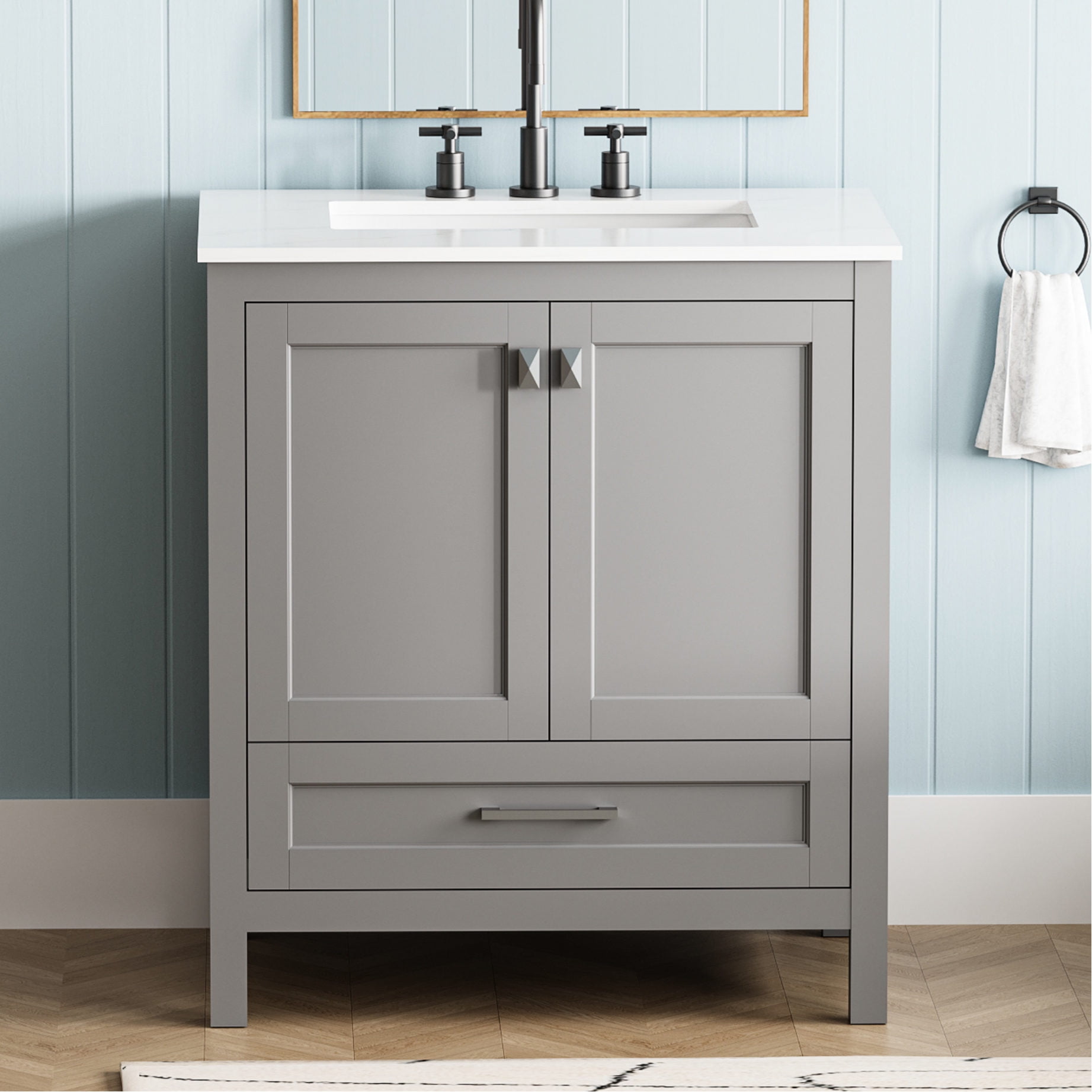 24V03-30GR Fully Assembled Vanity+Soft Closing System" - "Bathroom ...