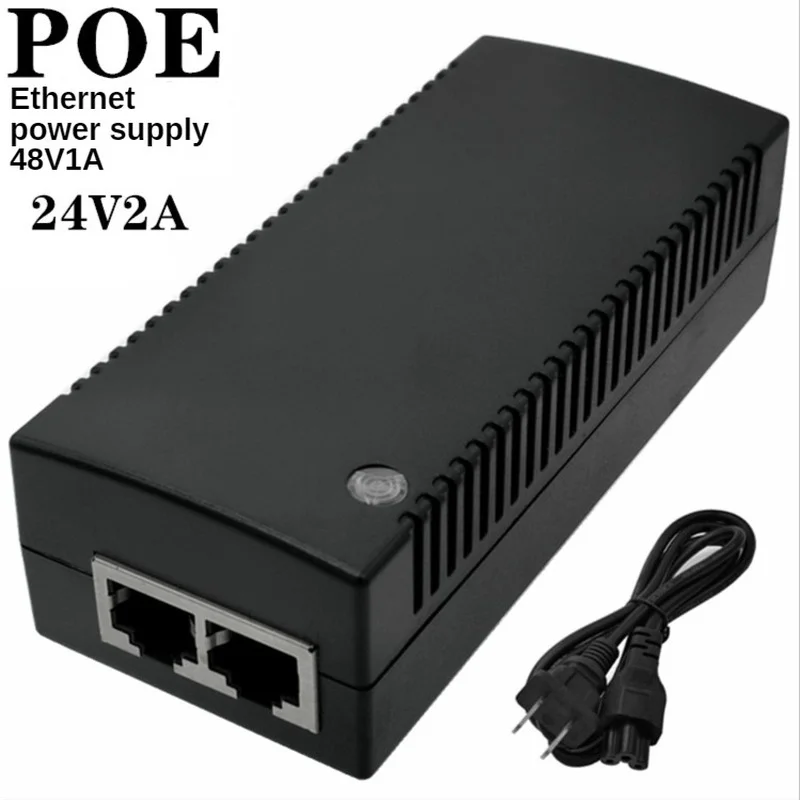 24V2A 2 power cord POE Power Supply DC Adapter 24V 2A/24V 1A Desktop ...