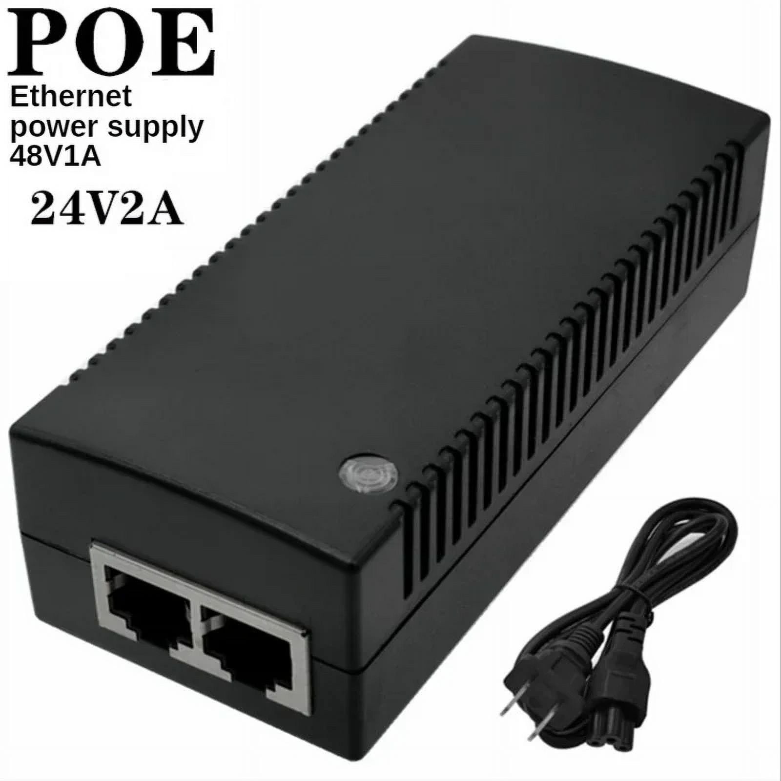 24V2A 2 power cord POE Power Supply DC Adapter 24V 2A/24V 1A Desktop POE Power Injector Ethernet ...
