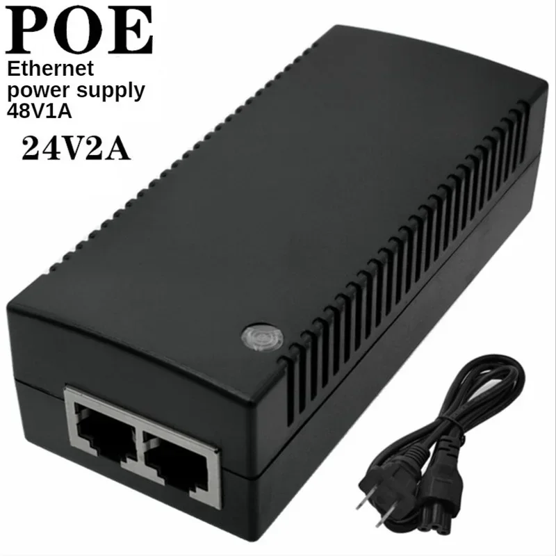 24V2A 2 power cord POE Power Supply DC Adapter Desktop POE Power ...