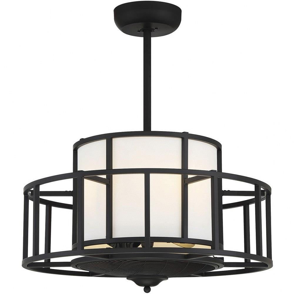 24W 4 Led Fan D Lier-15.63 inches Tall By 26 inches Wide-Matte Black ...