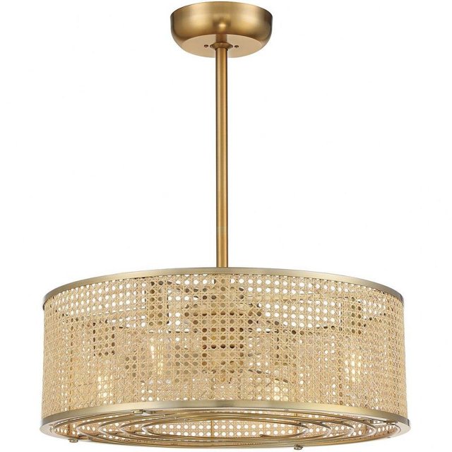 -24W 4 Led Fan D'lier in Bohemian/Eclectic Style-19 inches Tall and 25 ...